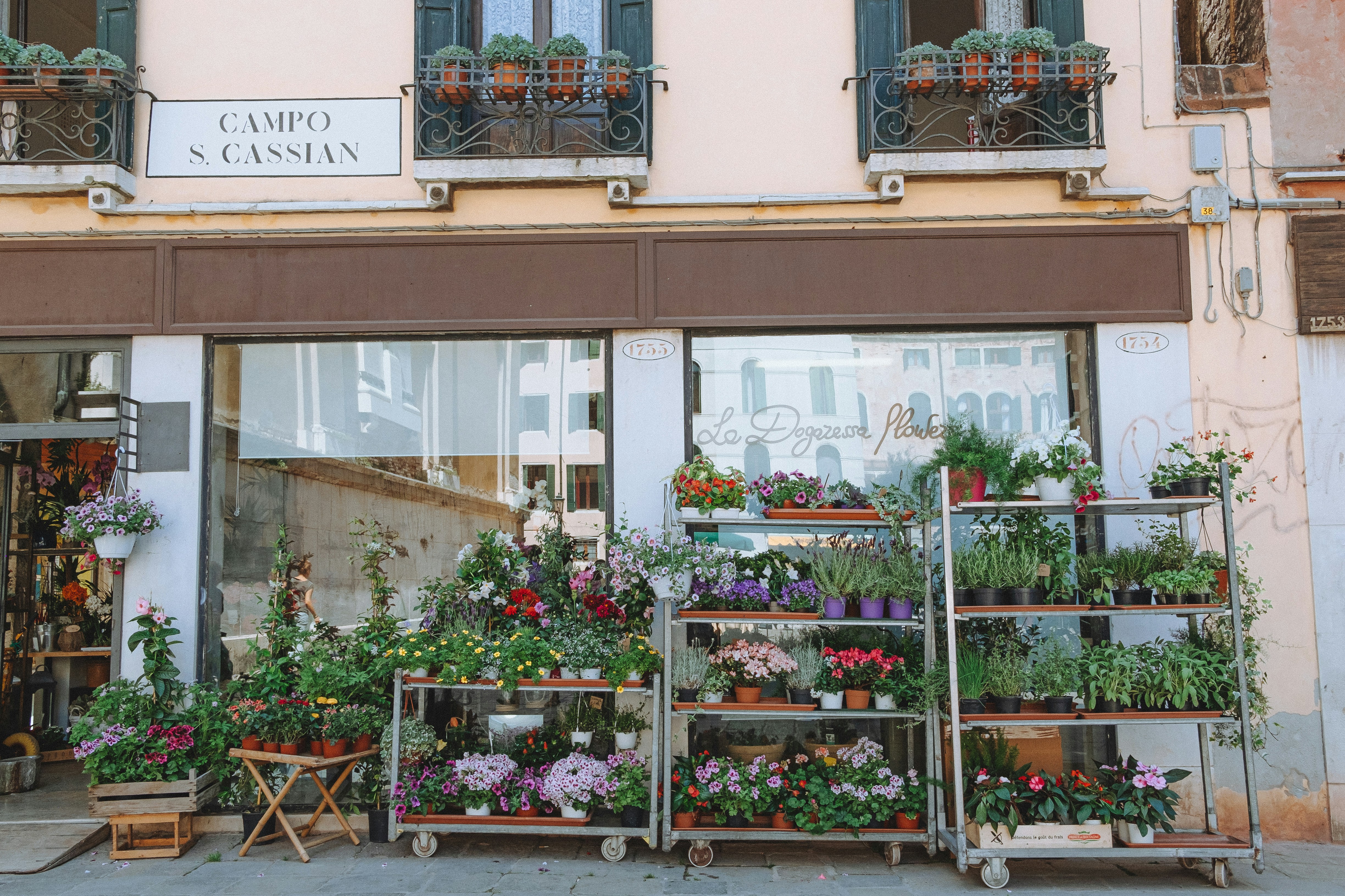 A beautiful flower market in Venice, Italy.