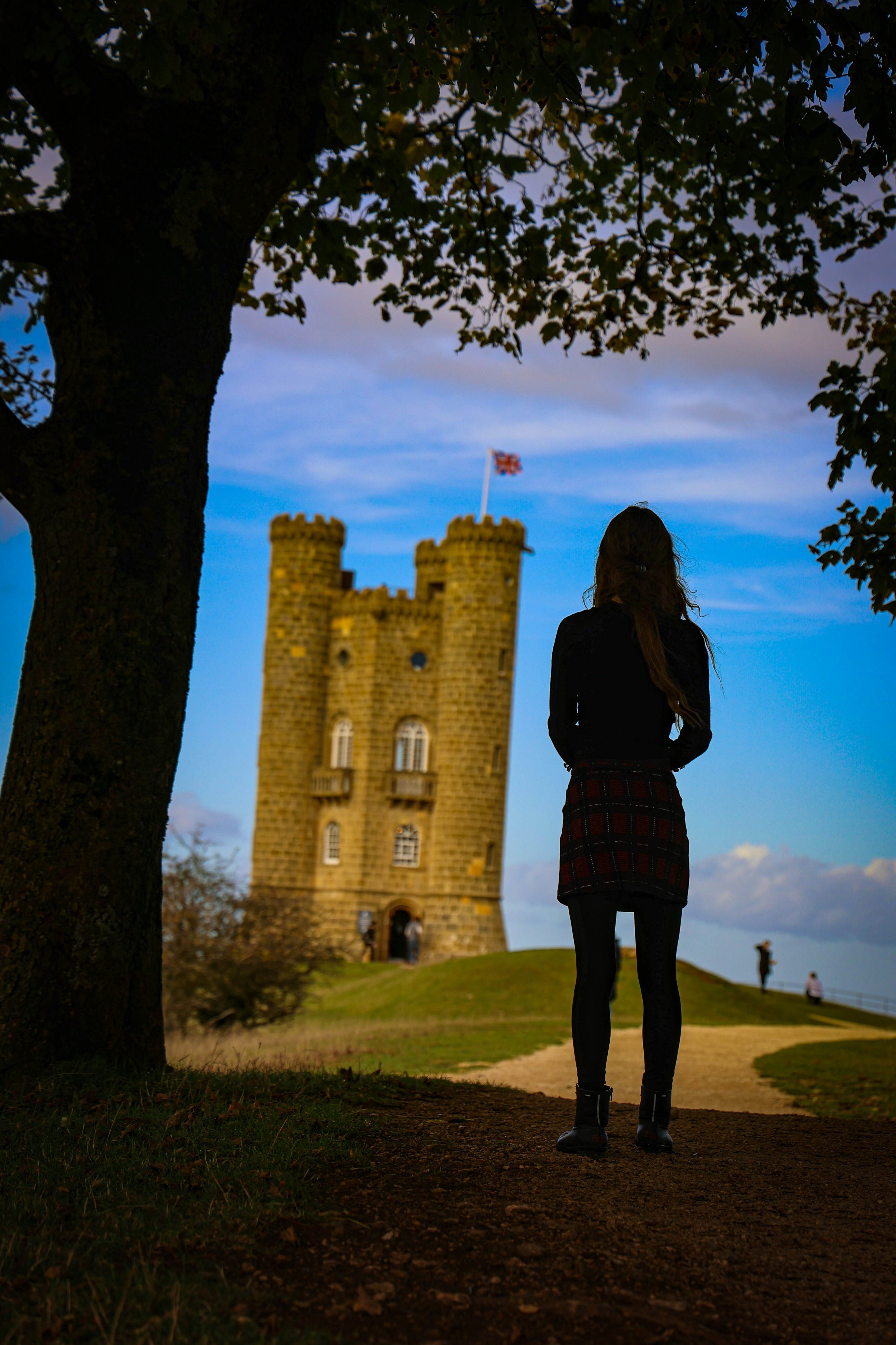 Castle Tower Silhouette: A Walk Toward History