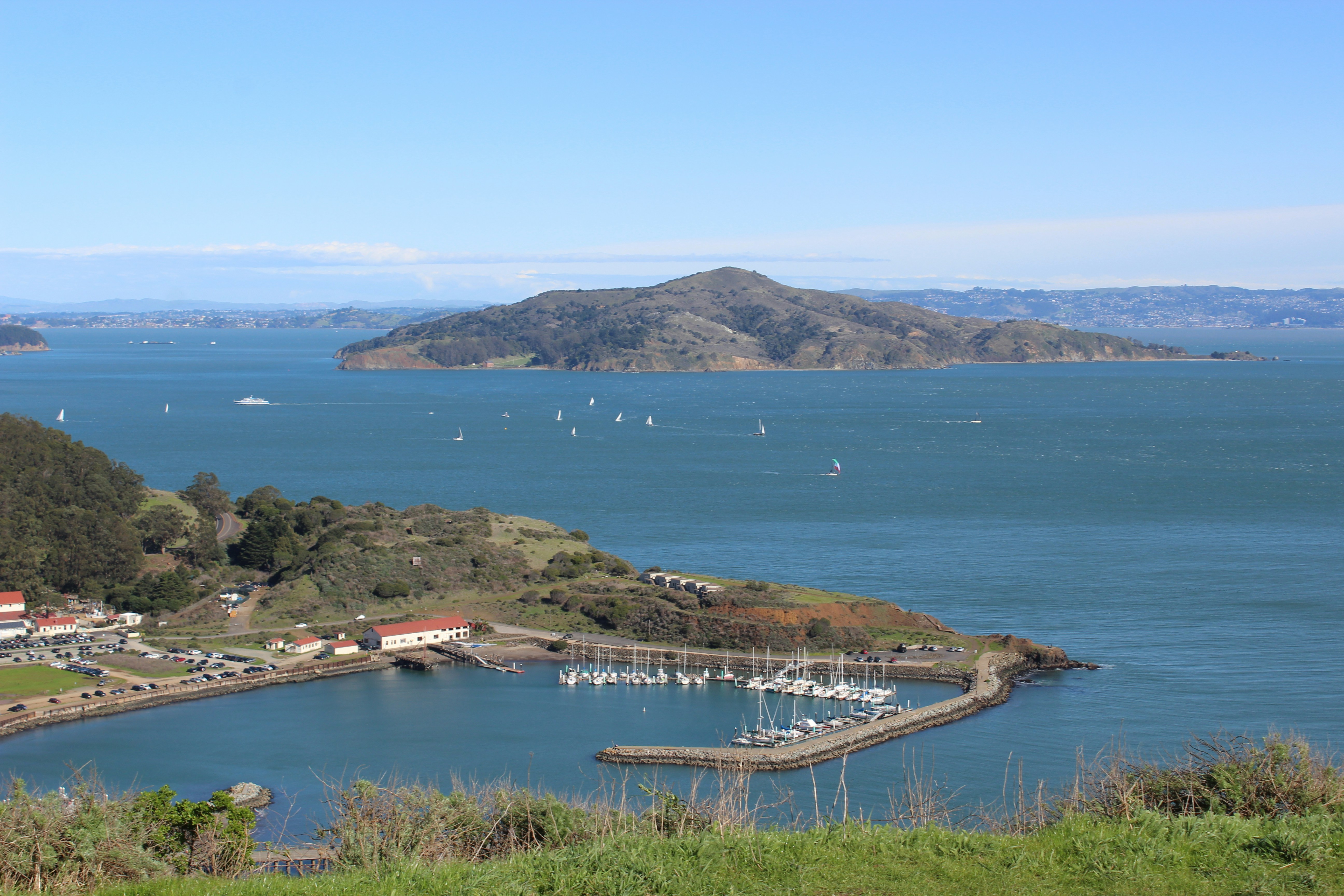 Harbor Constellation: Distant Isle Above a Calm Bay