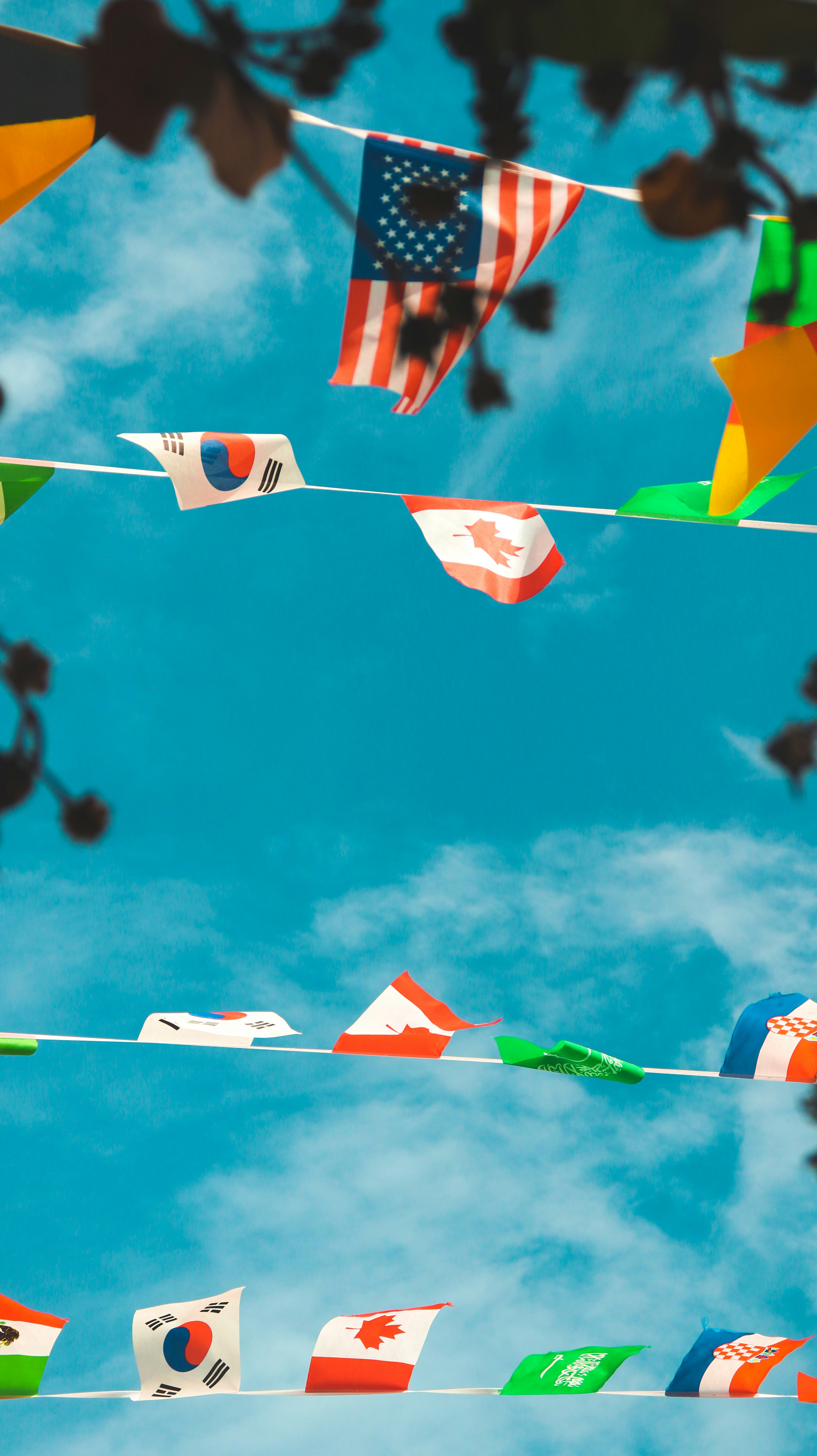 A bunch of flags that are flying in the air photo – Free Flag Image on ...