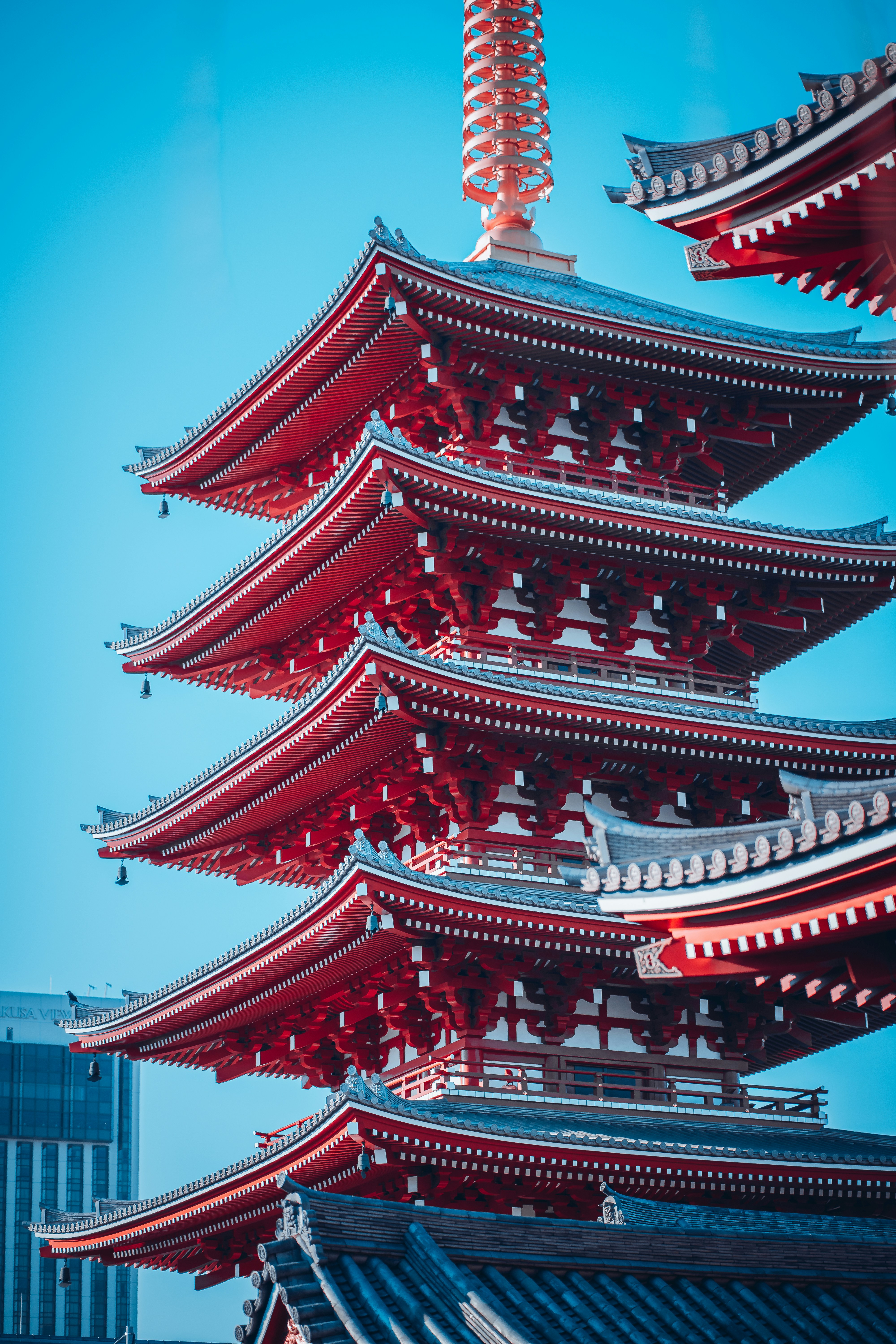 A tall red pagoda with a sky background photo – Free Tokyo Image on ...