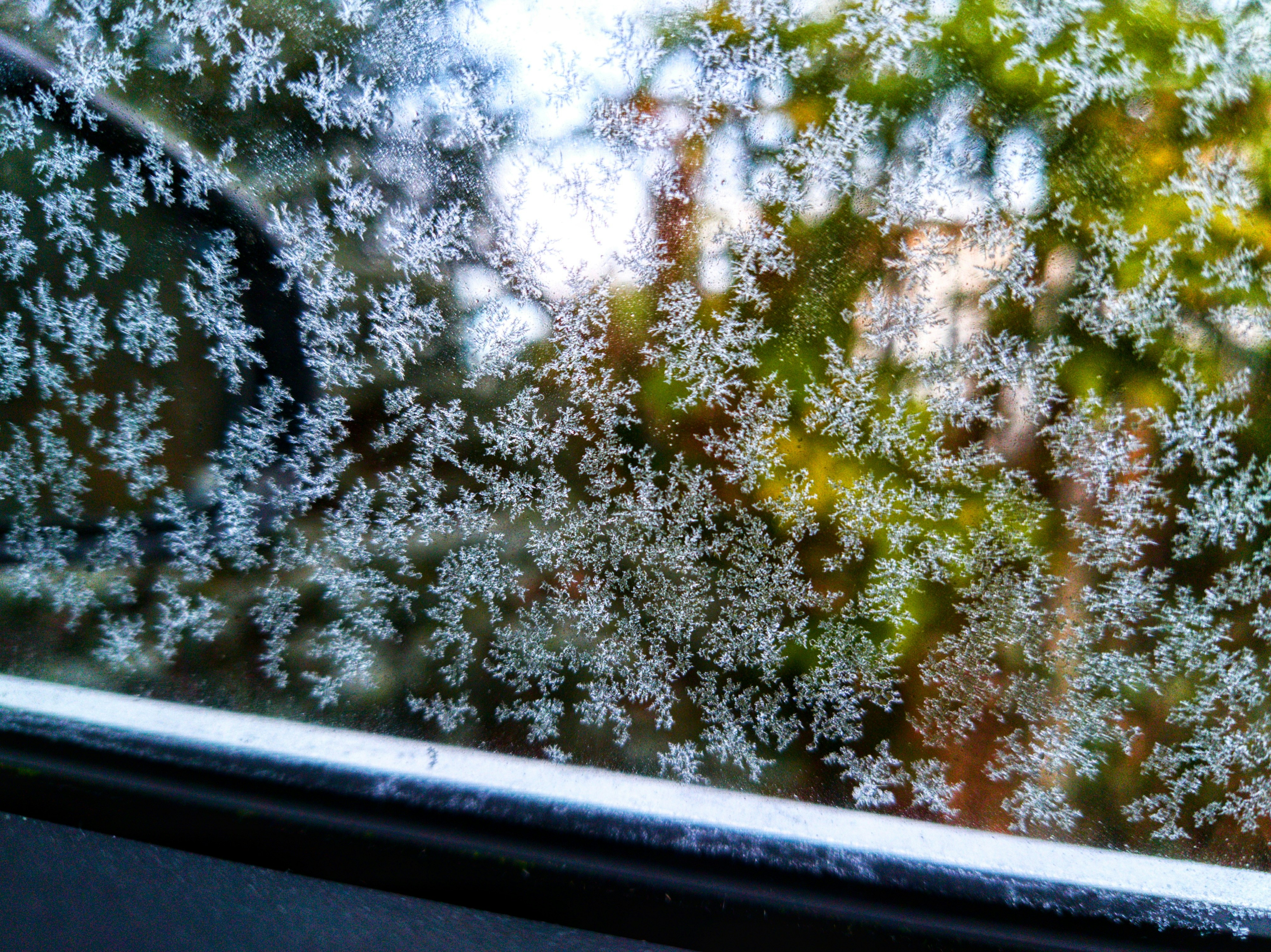 Ice crystals on the car. Quite pretty I thought:)