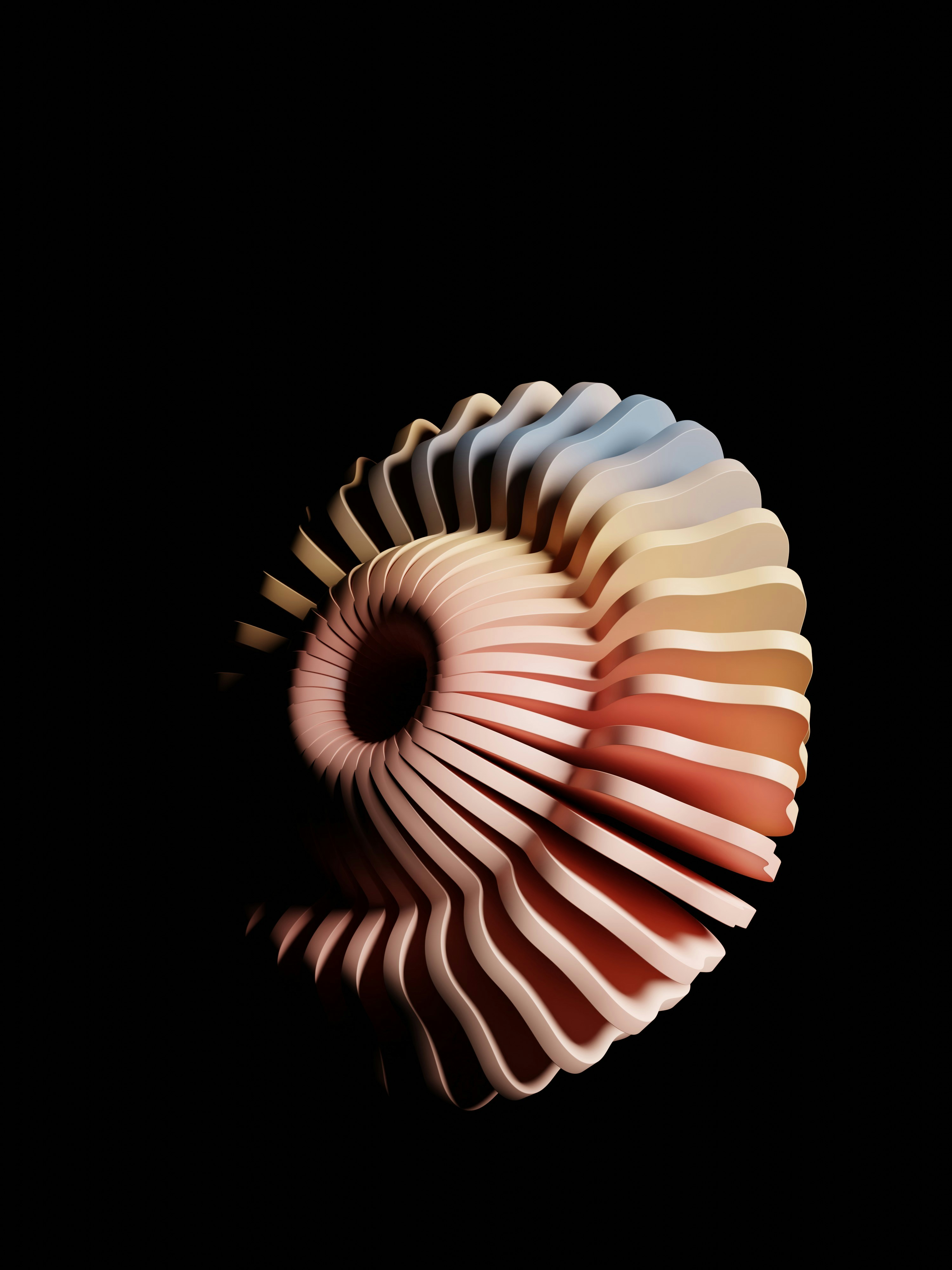 A close up of a spiral object on a black background photo – Free 3d ...