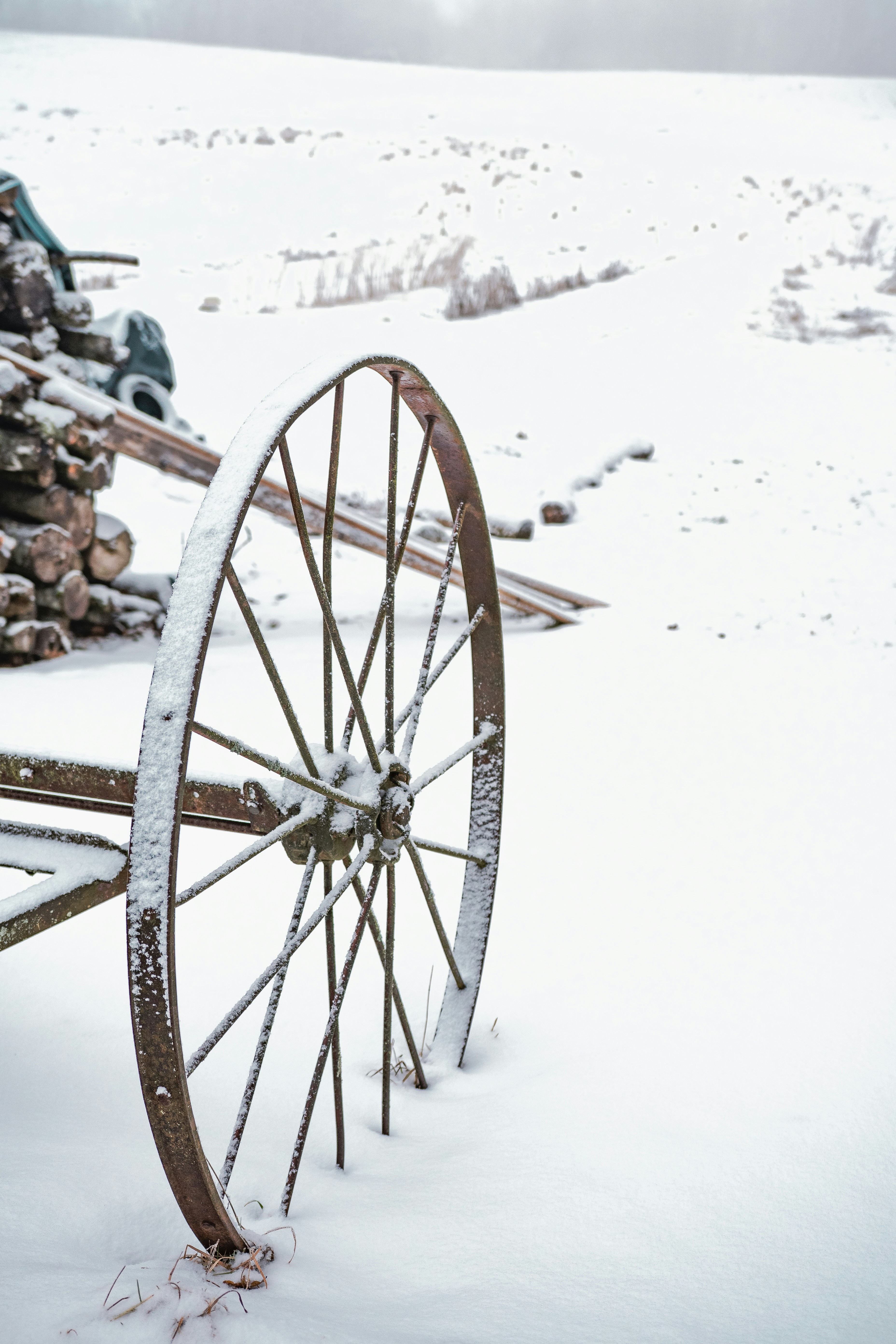 Icebound Wheel: A Frozen Span of Time