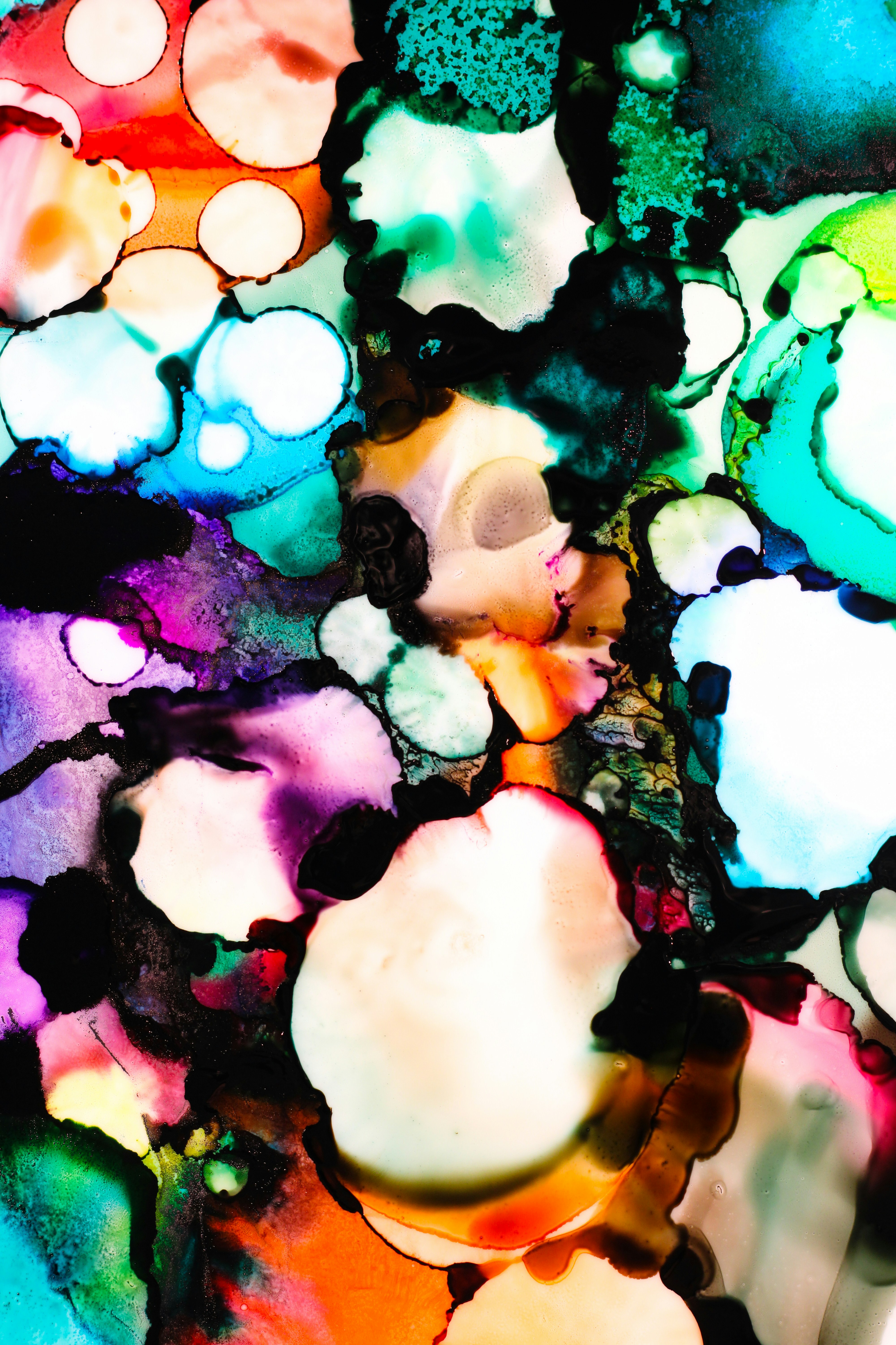 A close up of a painting with lots of colors photo – Free Art Image on ...