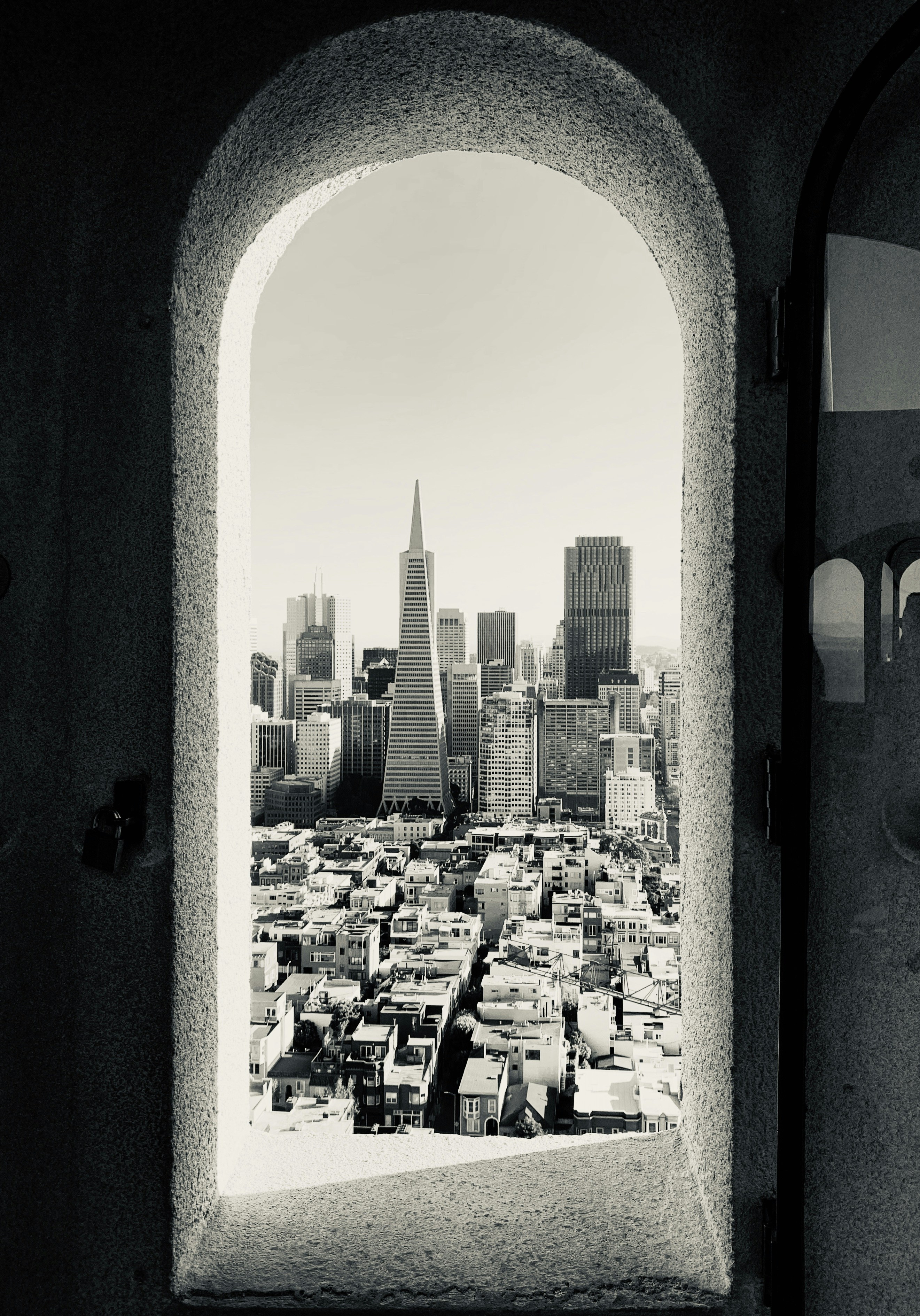 A view of a city from a window in a building photo – Free Usa Image on ...