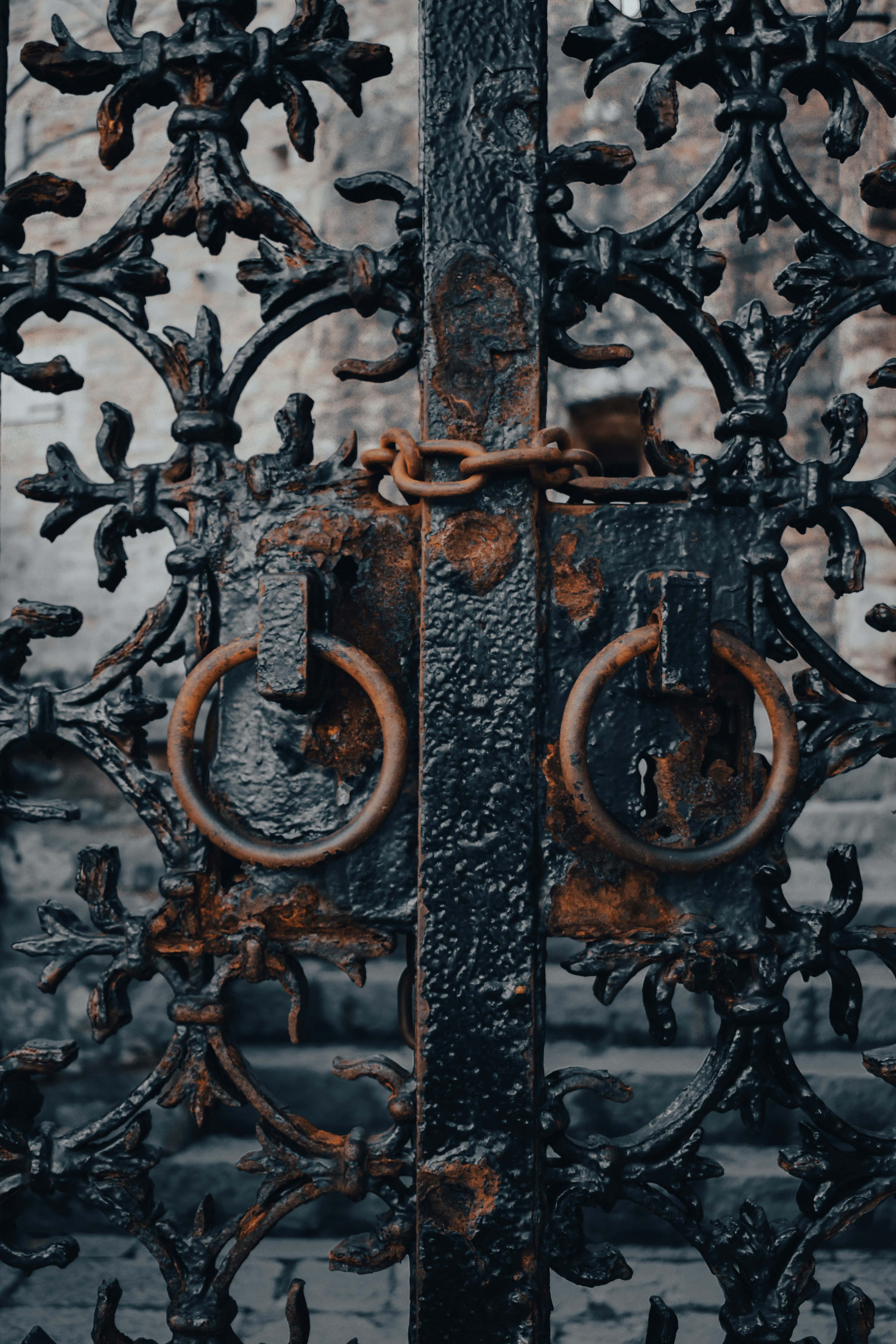 A close up of a metal gate with a lock photo – Free Sveti stefan Image ...