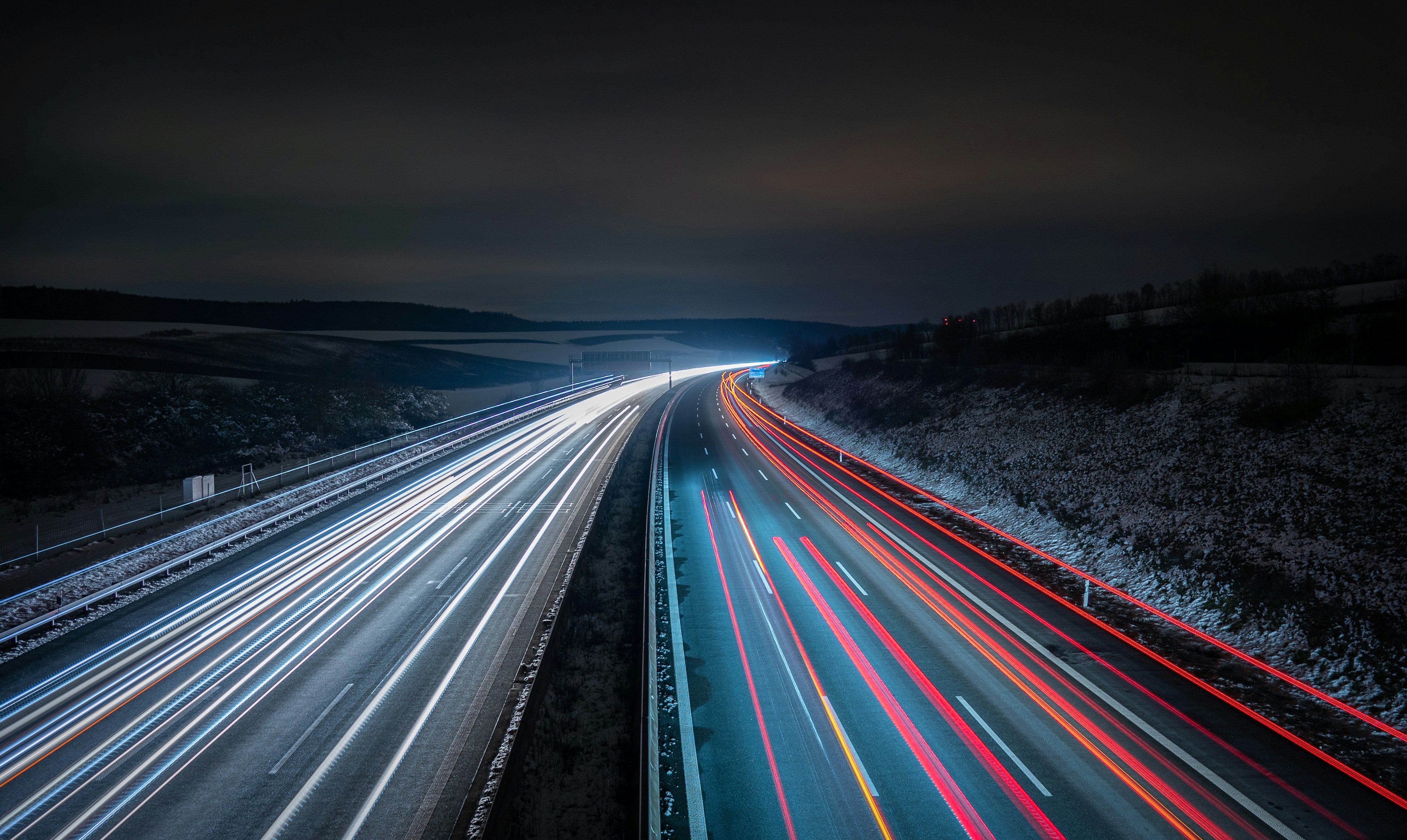 A long exposure photo of a highway at night photo – Free A3 Image on ...