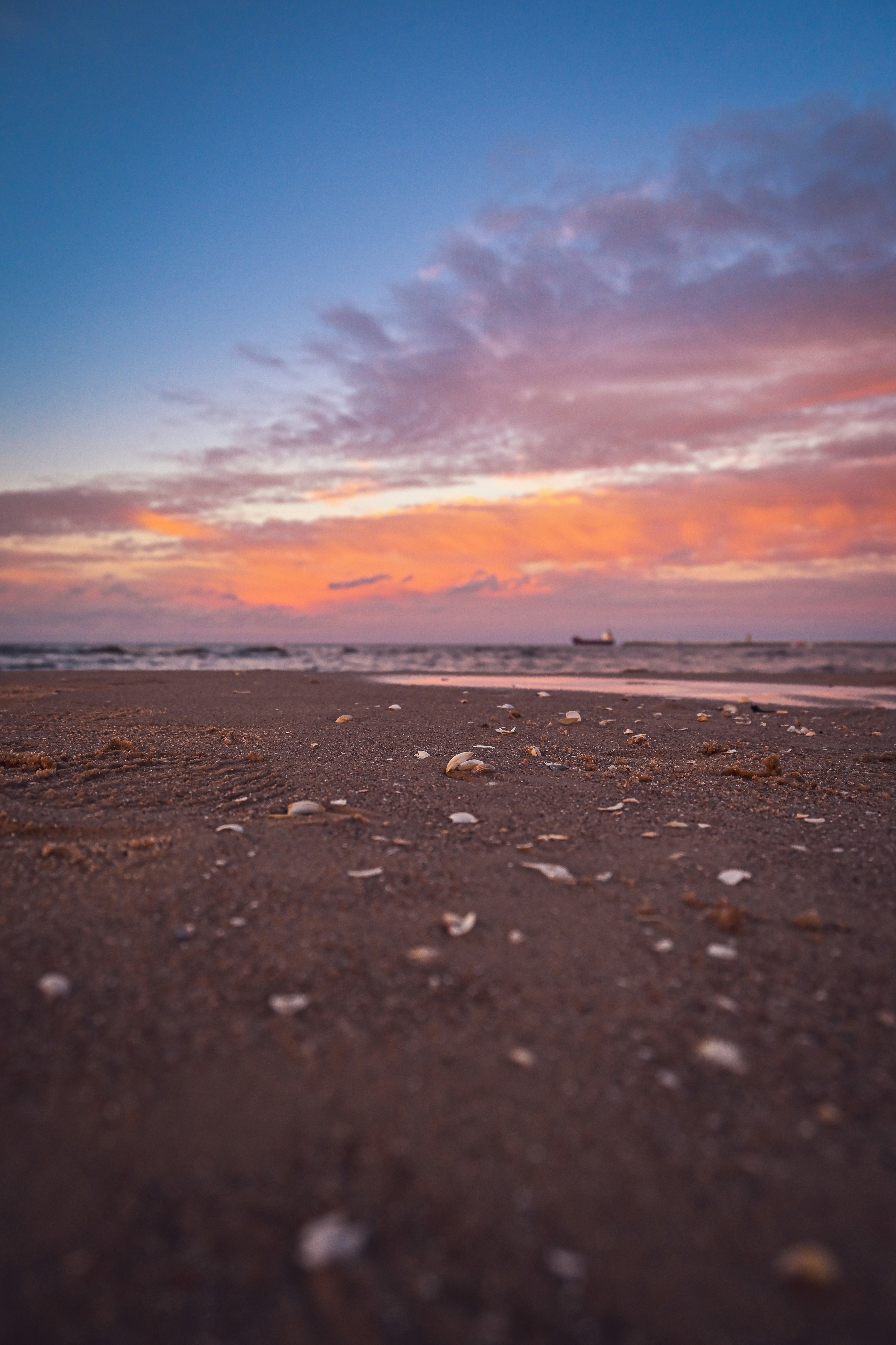 Twilight Shoreline: Pebbles, Sea, and Silent Sky