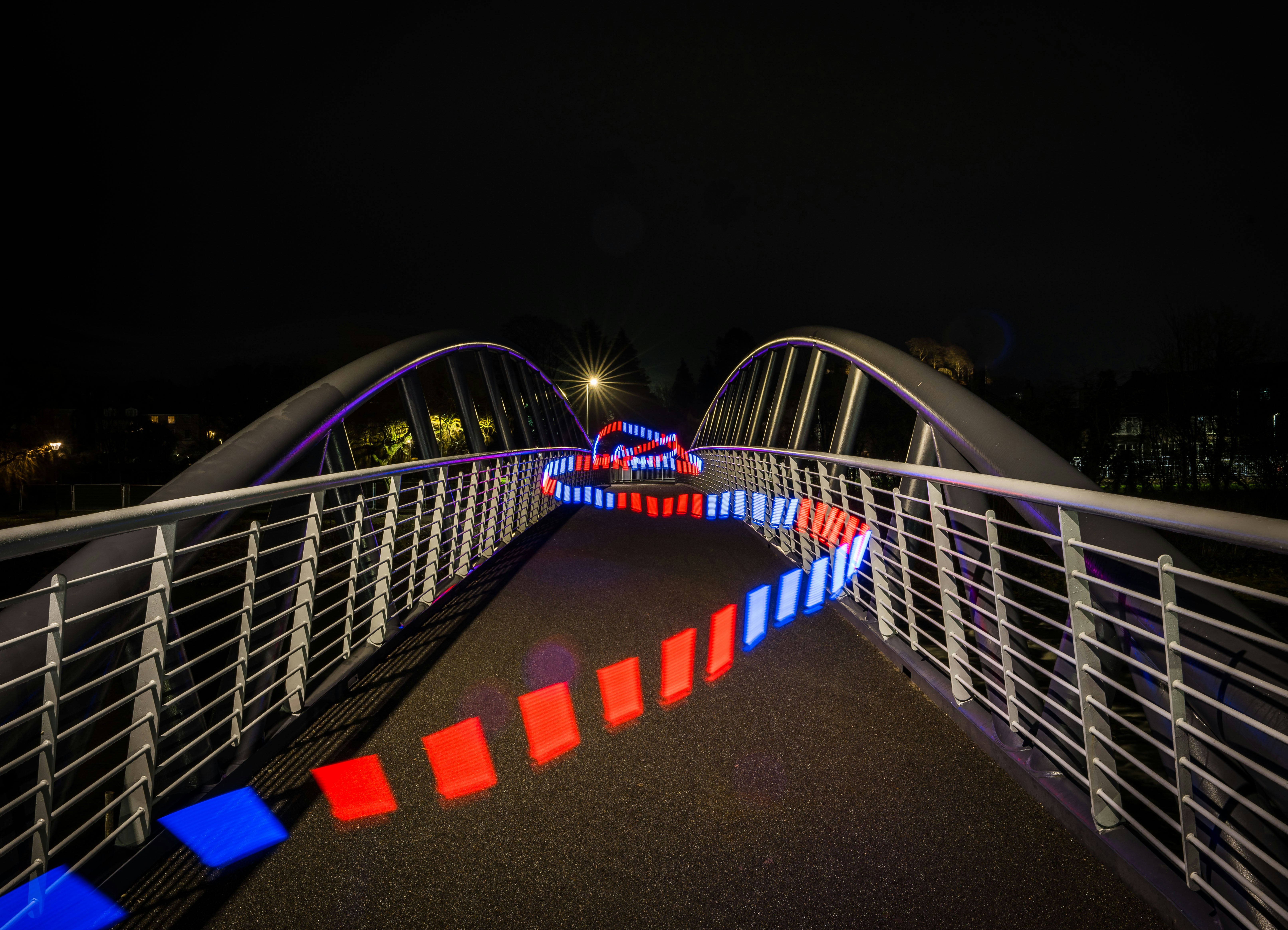 Neon Arc on a Night Walk