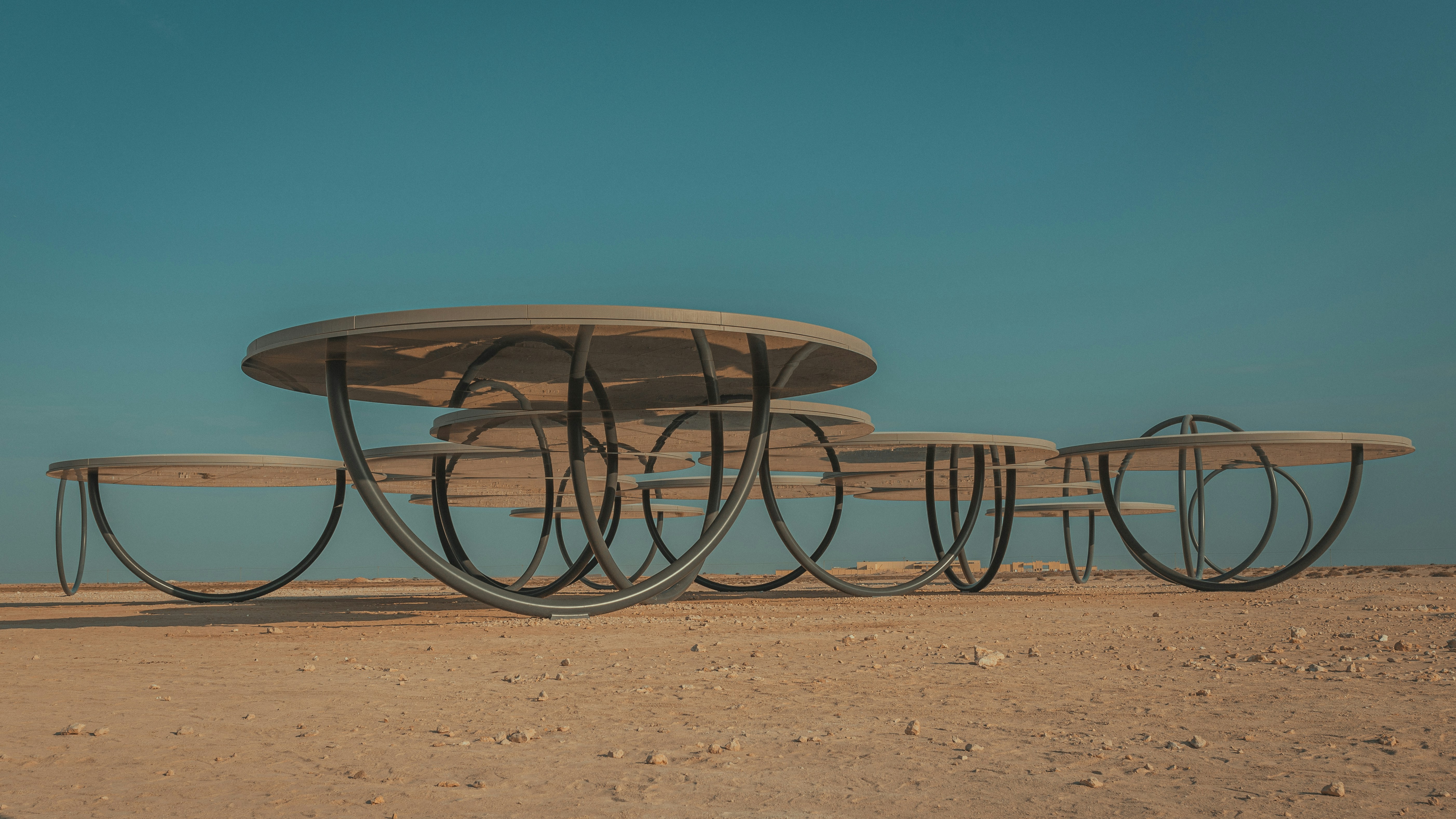 Desert Picnic Rigs: Circular Shade and Steel Shadows