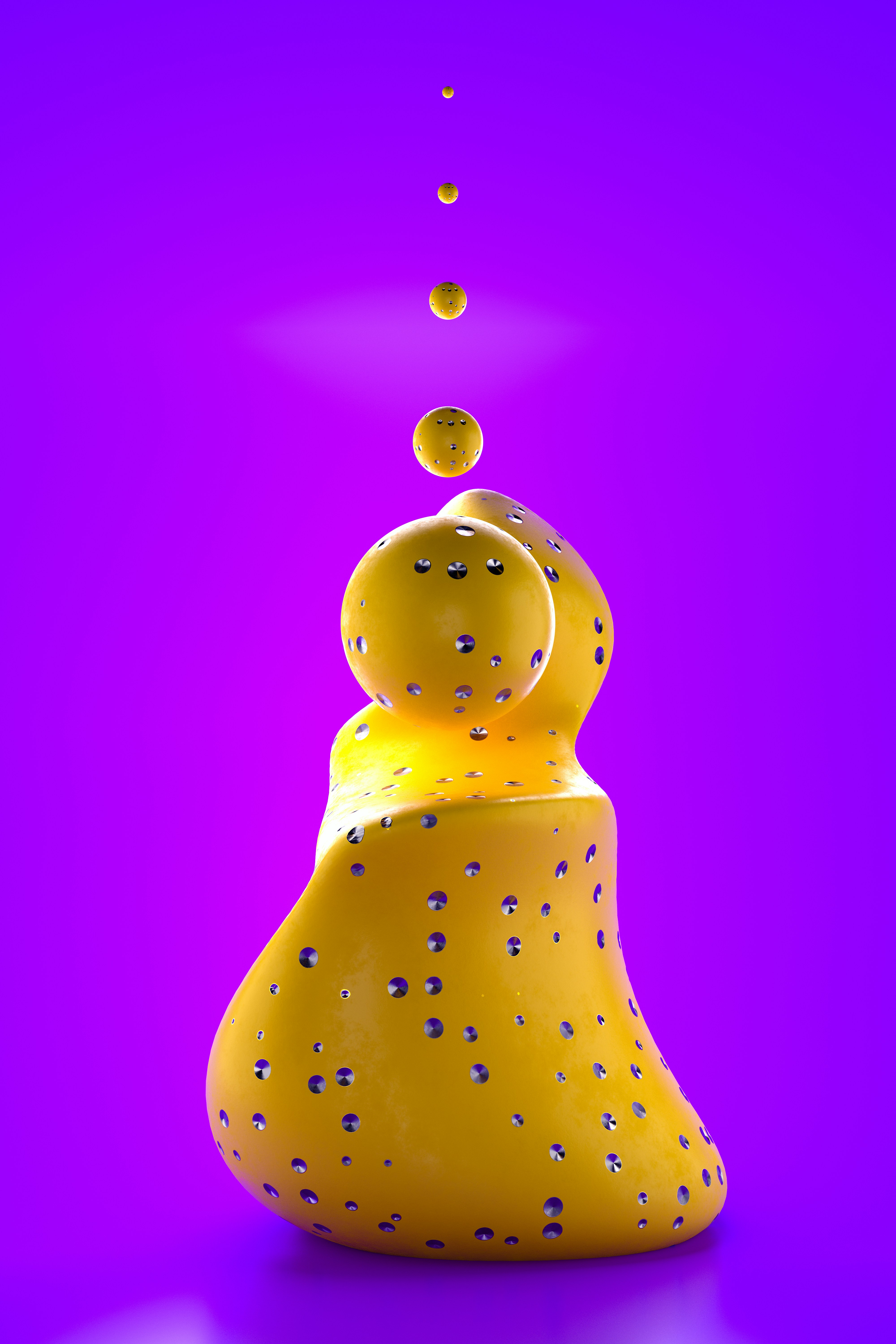 A yellow object with bubbles coming out of it photo – Free Abstract ...