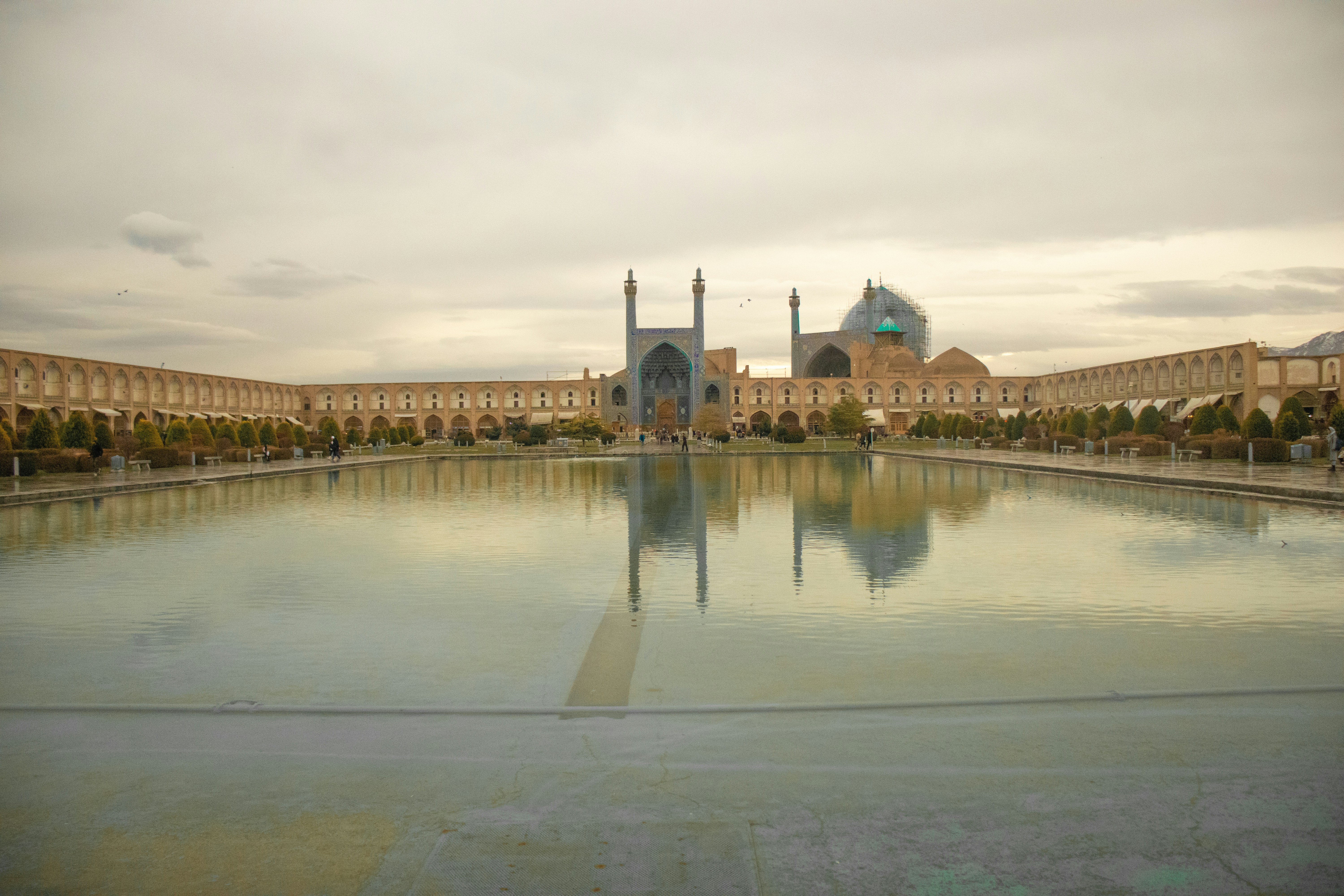 A large building with a pool in front of it photo – Free Isfahan Image ...