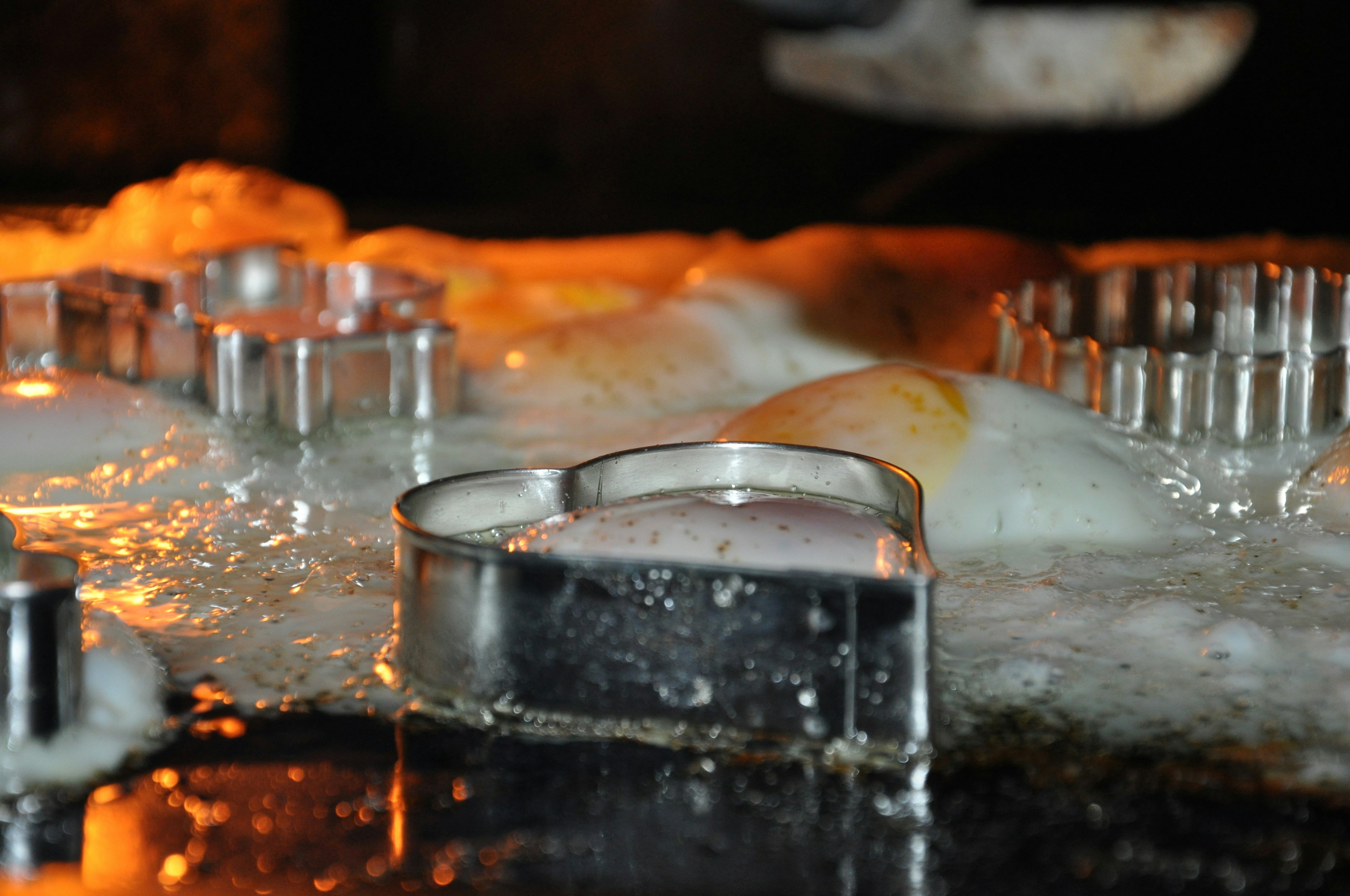 a close up of a frying pan on a stove