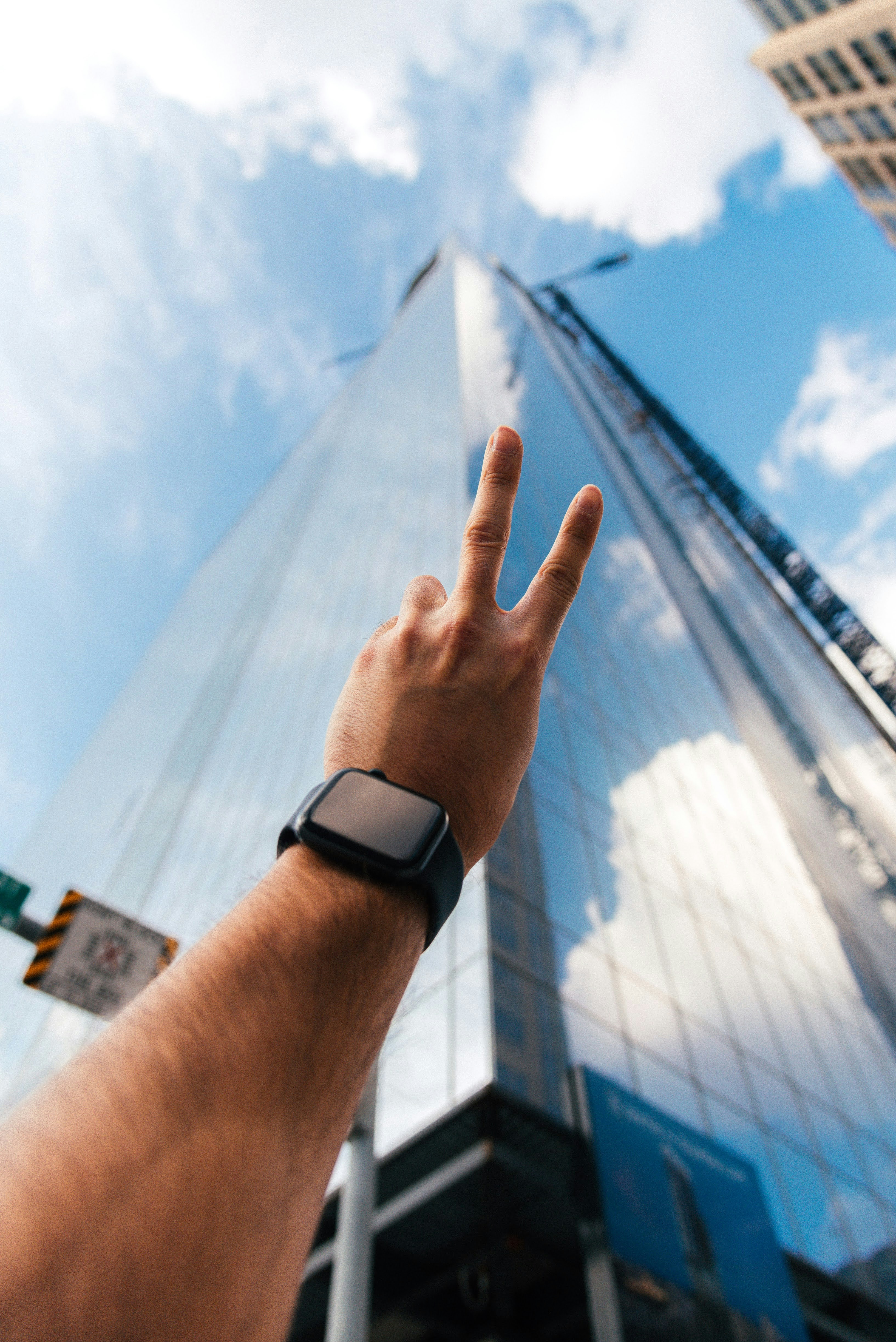 Peace Sign by the Glass Skyward