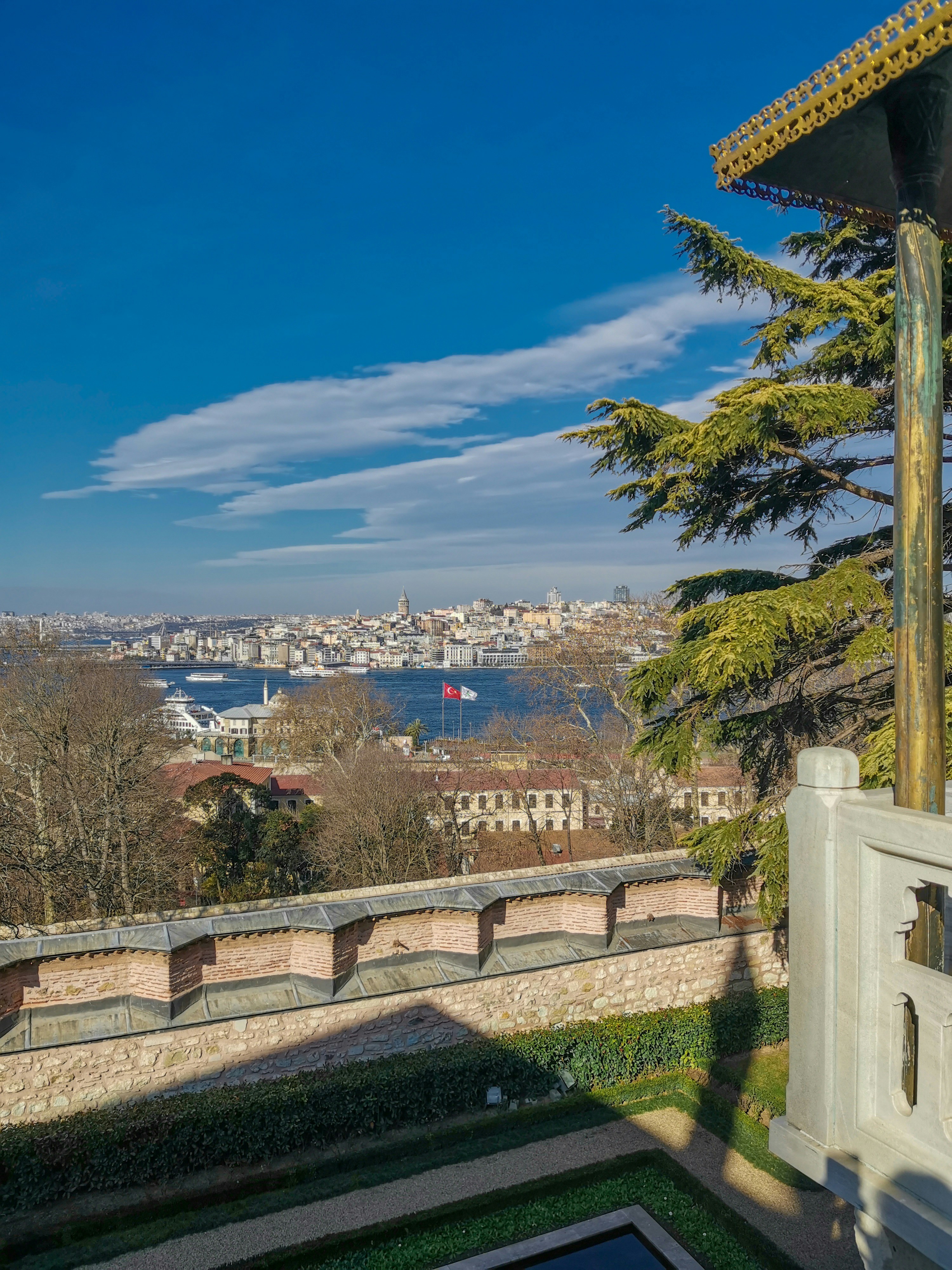 Verdant Terrace Overlooking a Silhouette of the City