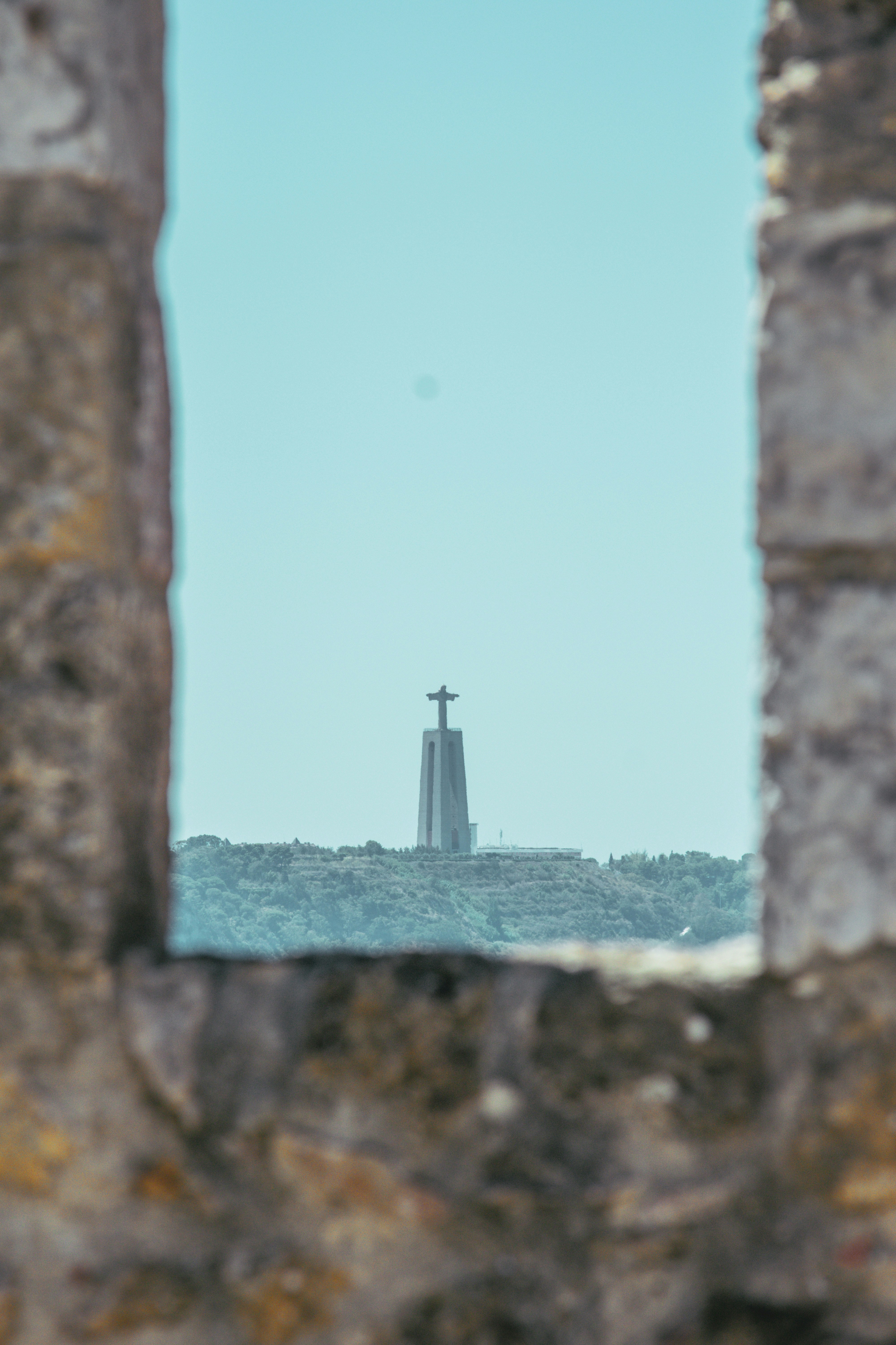 Weathered Window, Distant Sentinel on the Hill