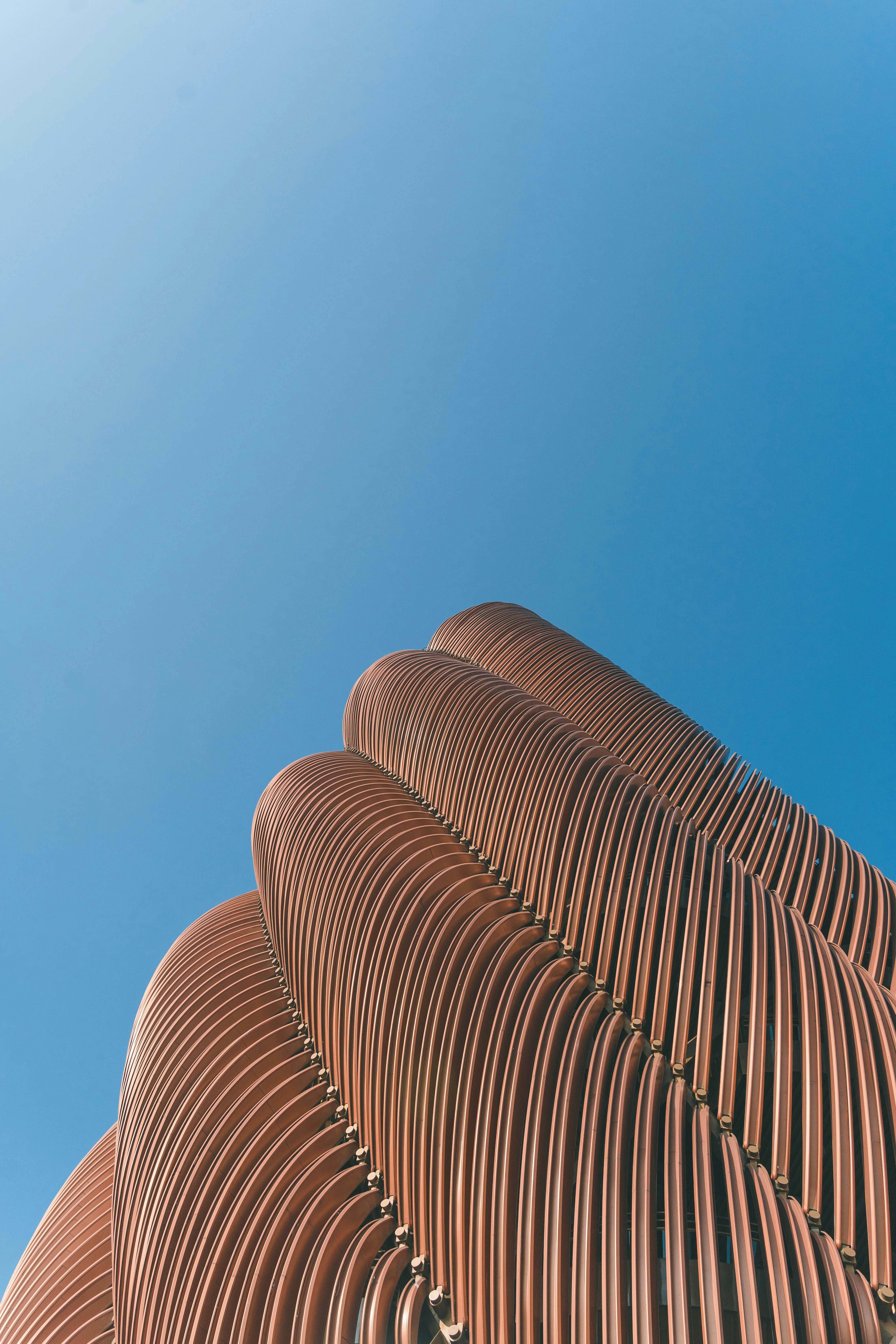 Curved Copper Ribbons Reach for the Sky