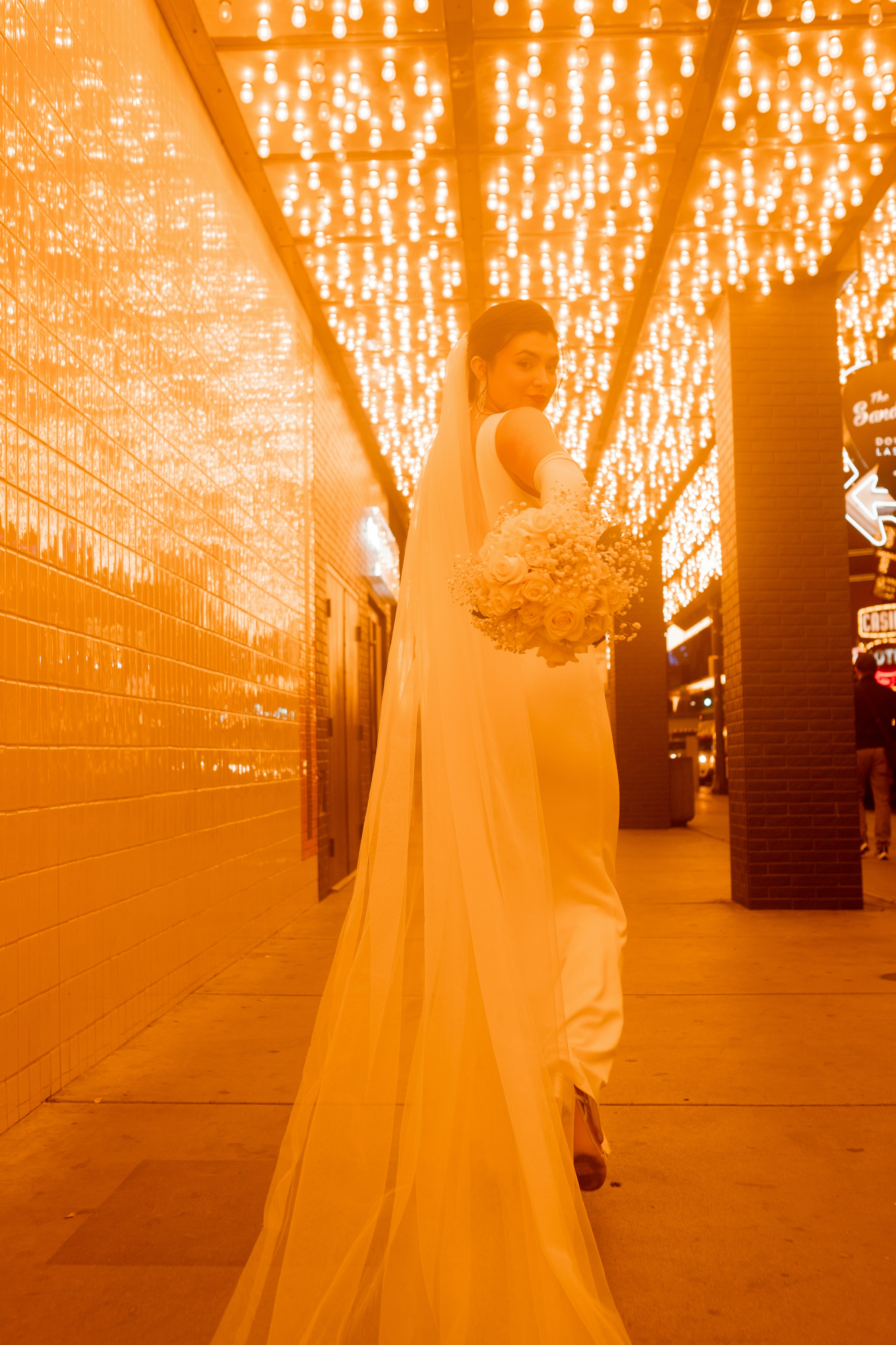 Bridal Glow Under a Canopy of Fairy Lights