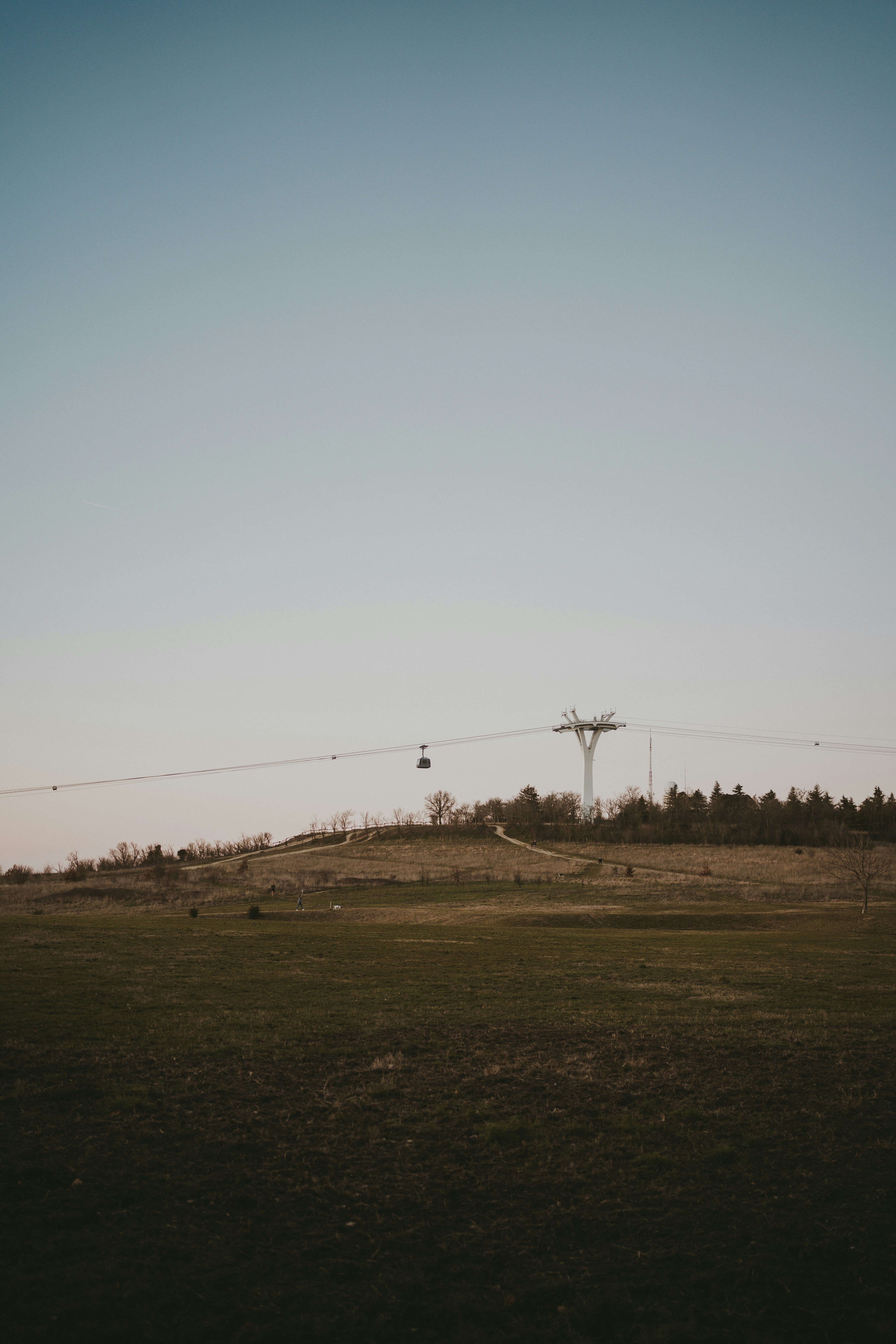 Horizon Lift: A Solitary Cable Car Across a Quiet Hill