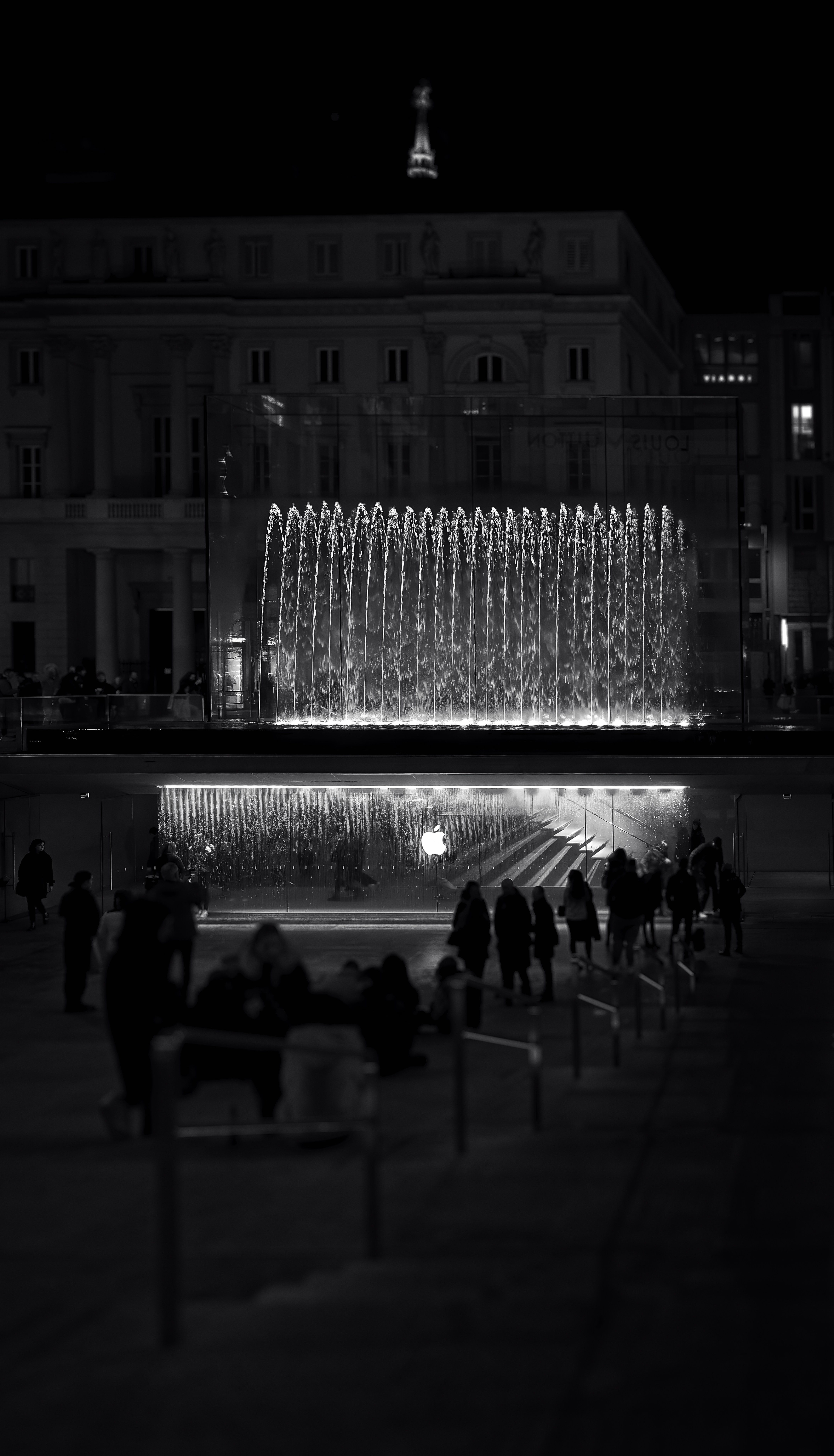 Night Fountain, Echoing Lights: A Modern Piazza snapshot