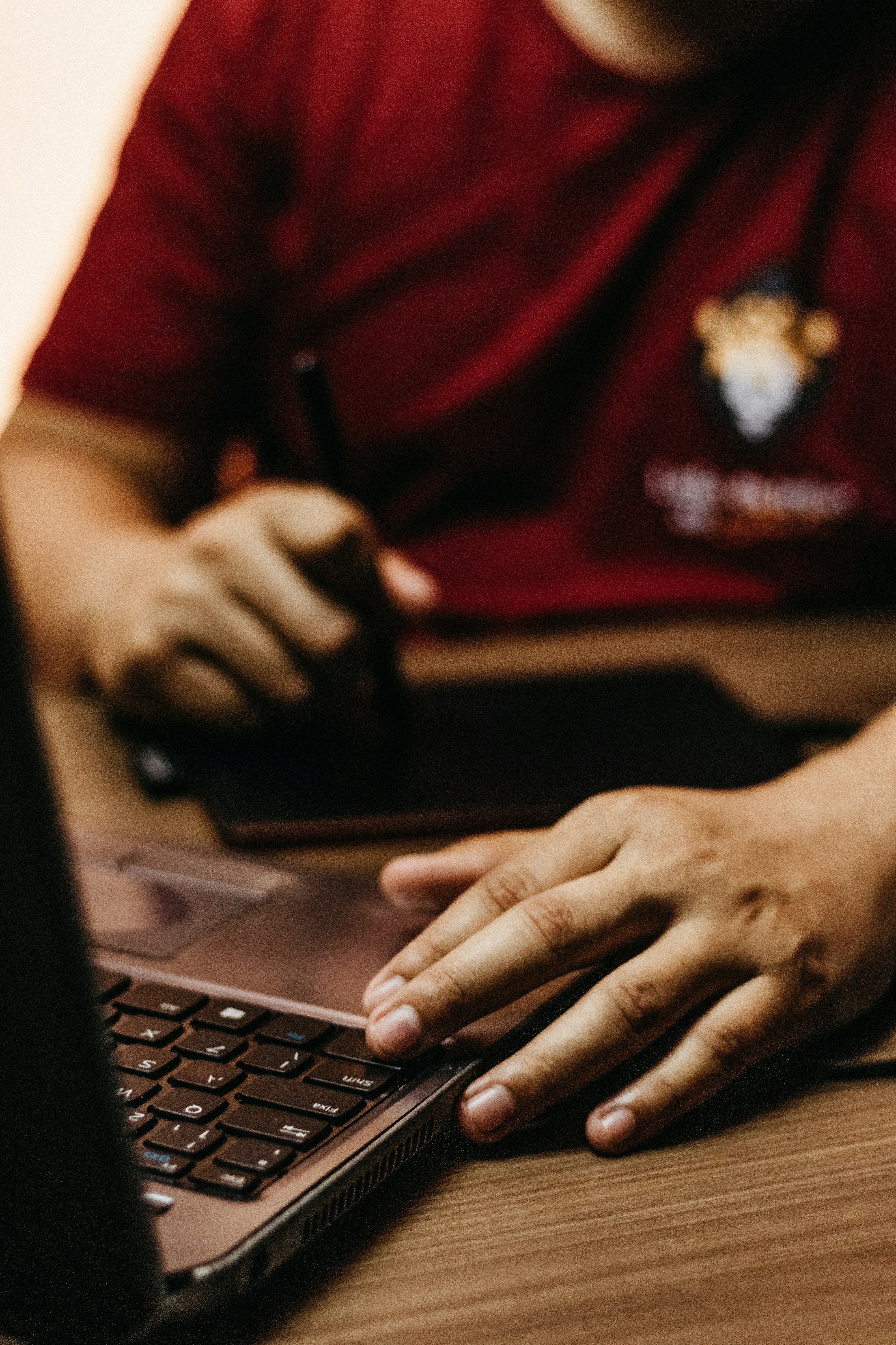 Hands on the Keyboard: Focused Work in Warm Light