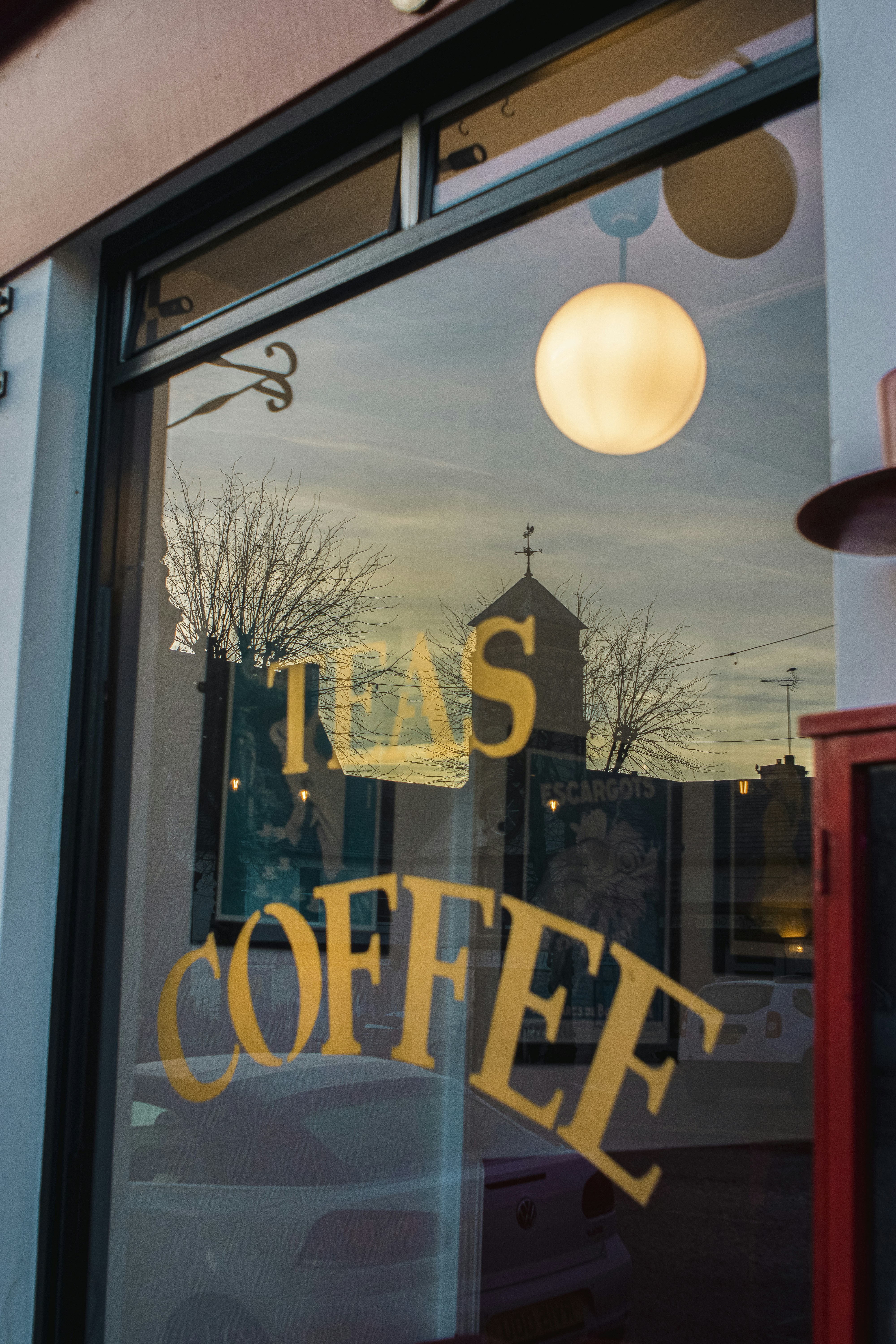 A window with a sign that says tas coffee photo – Free Teas&coffee ...