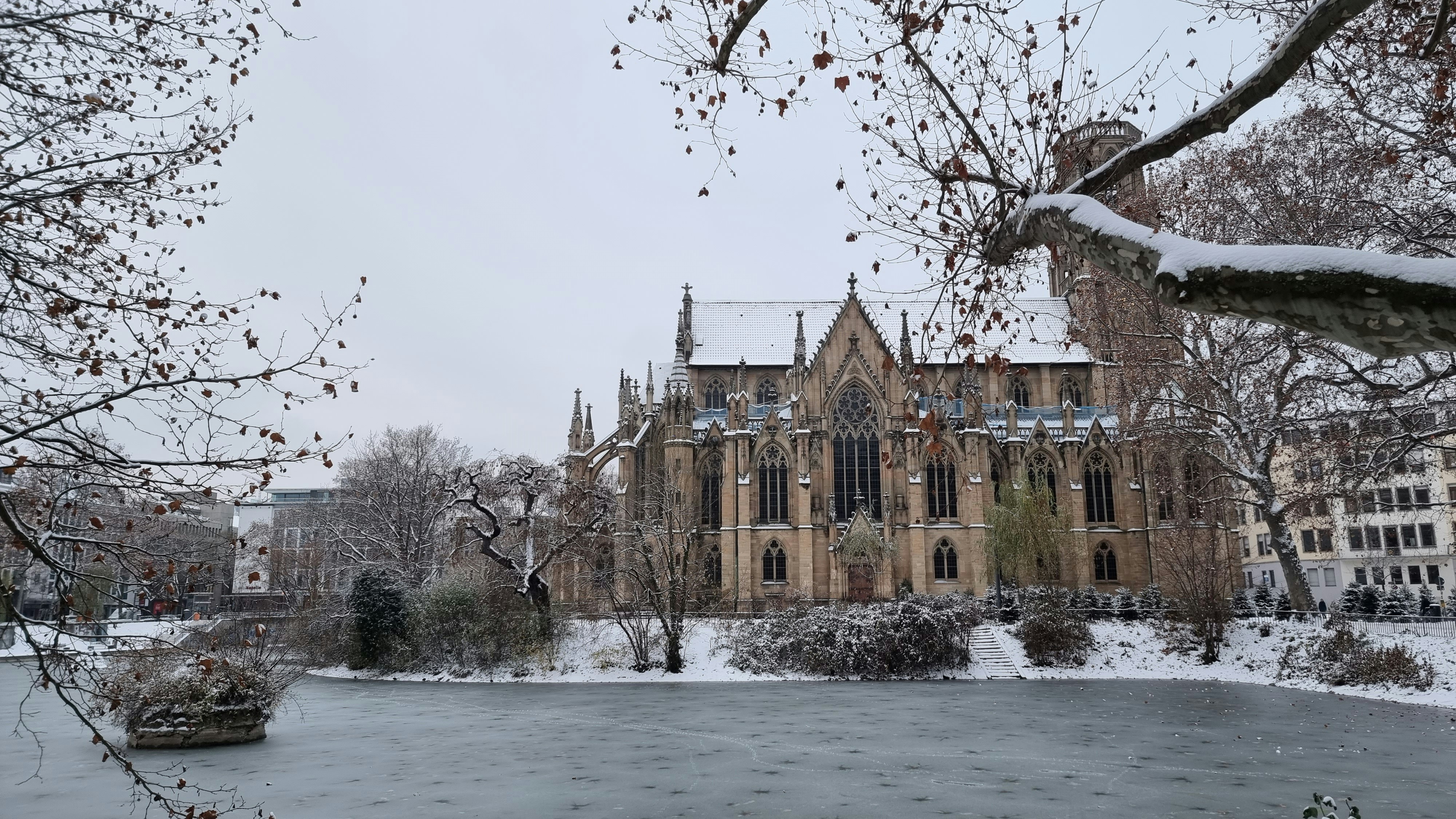 Snowbound Cathedral by the River
