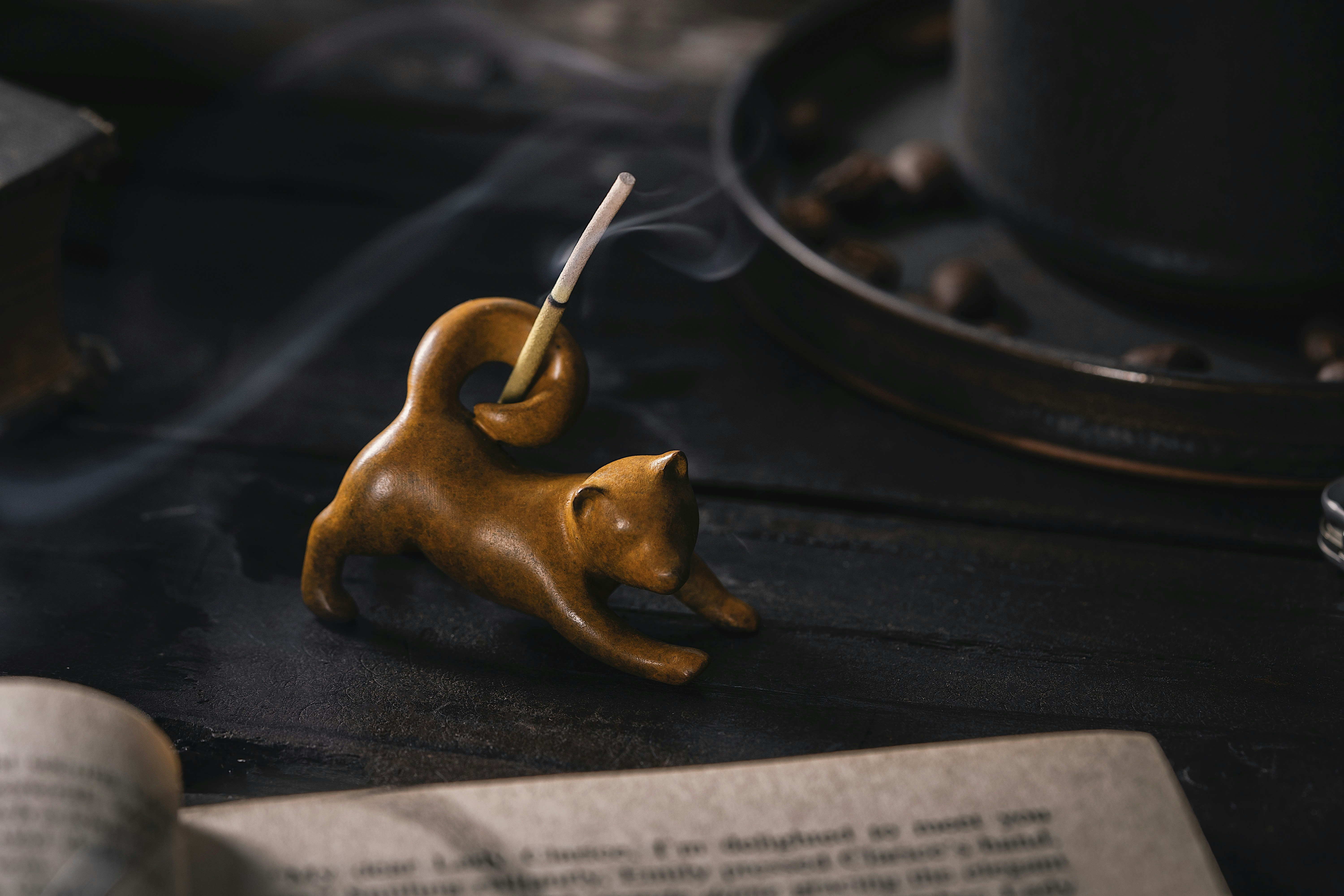 Bronze Smoking Pup: A Quirky Desk Companion