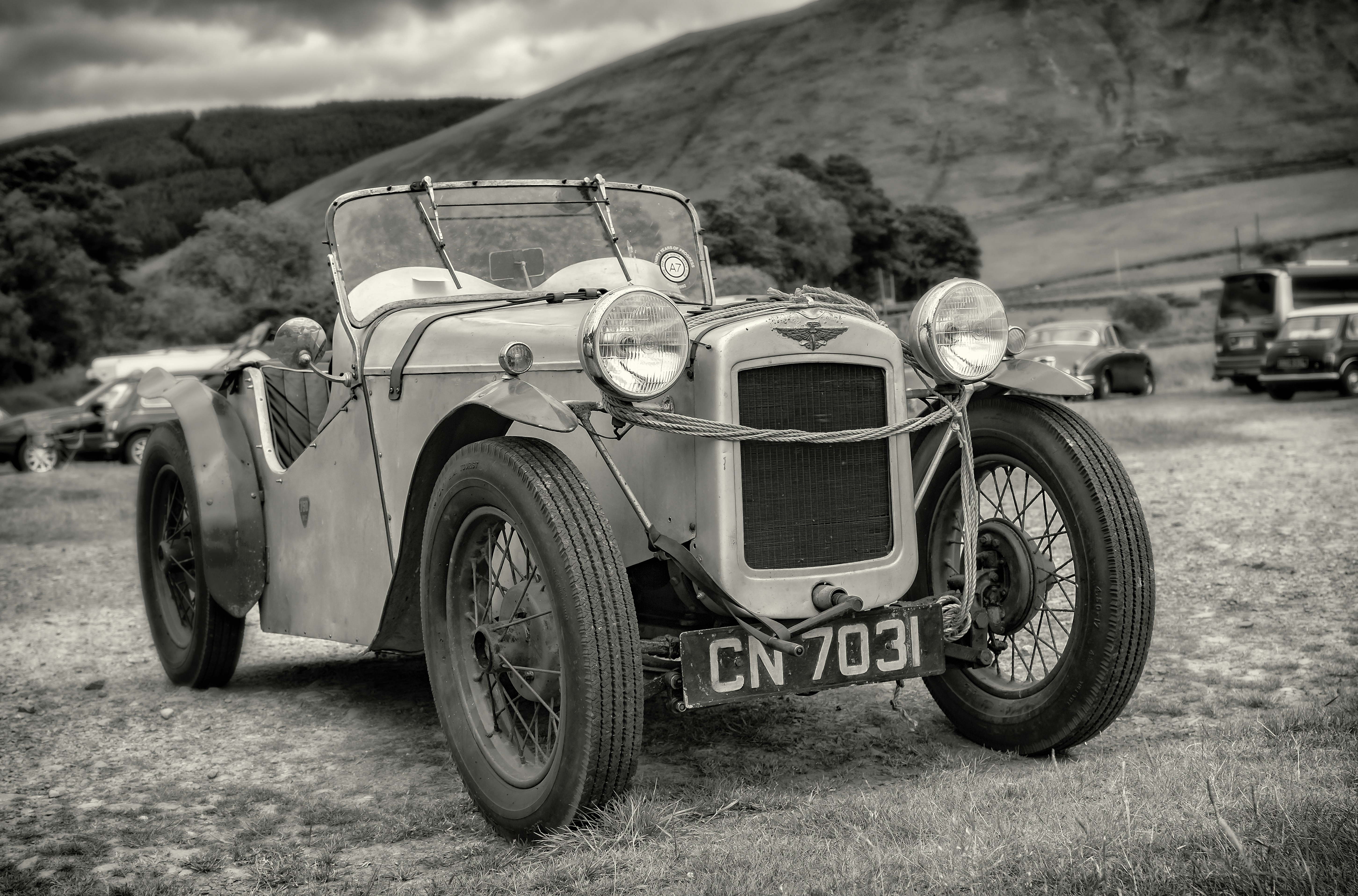Vintage Roadster in Quiet Field