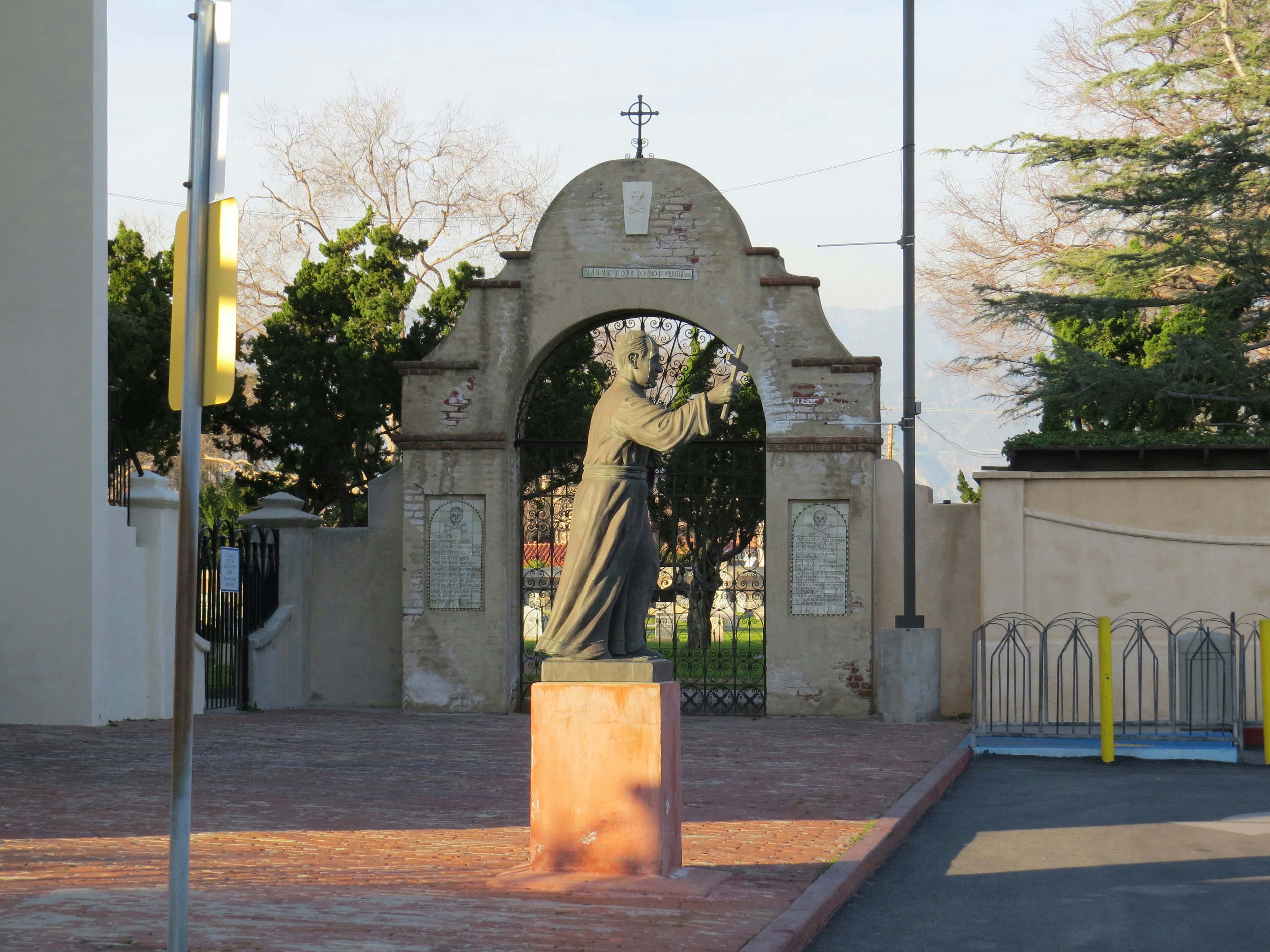 Statue in front of church