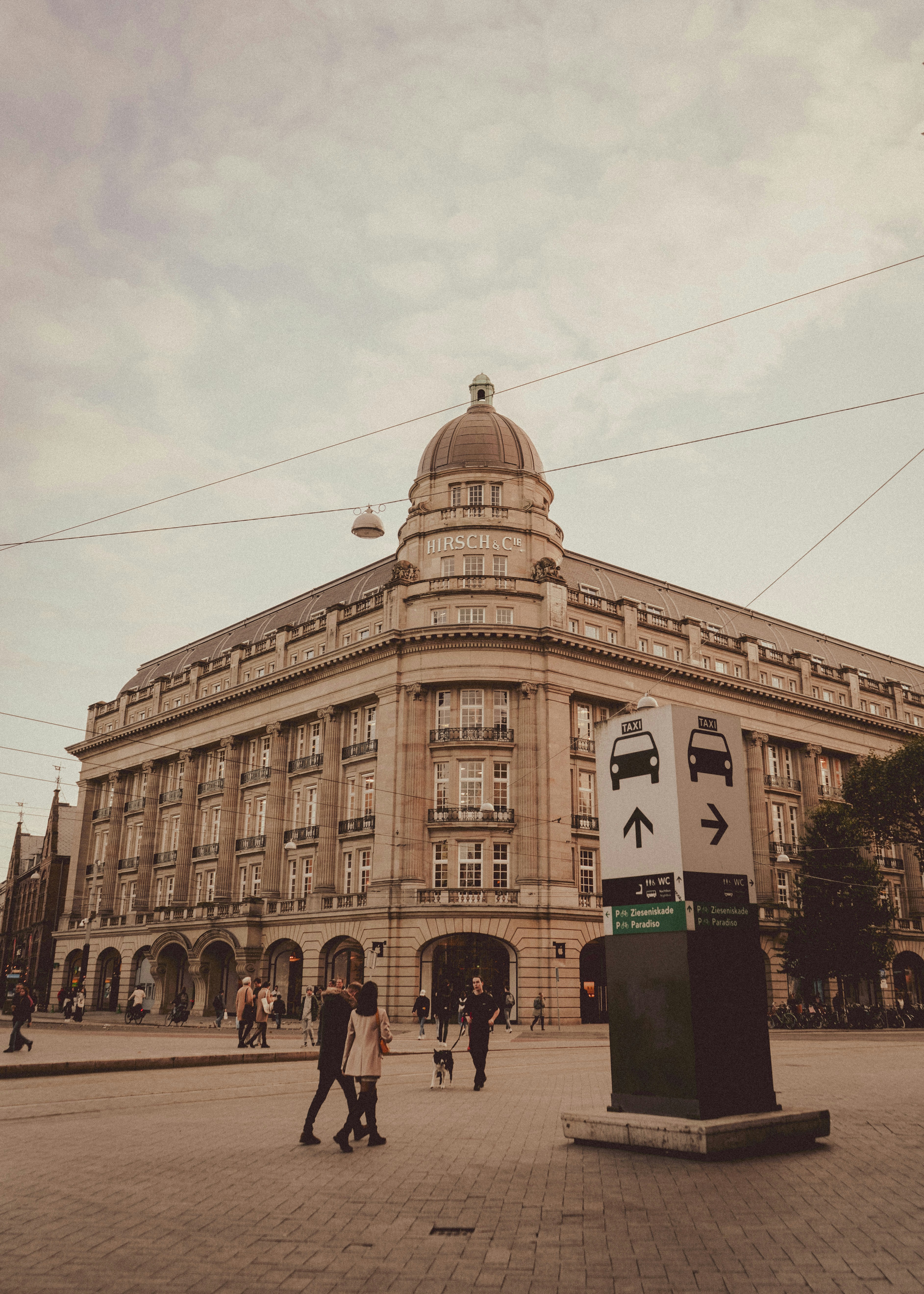 Beaux-Arts Facade and Square — A City Vintage in Soft Light