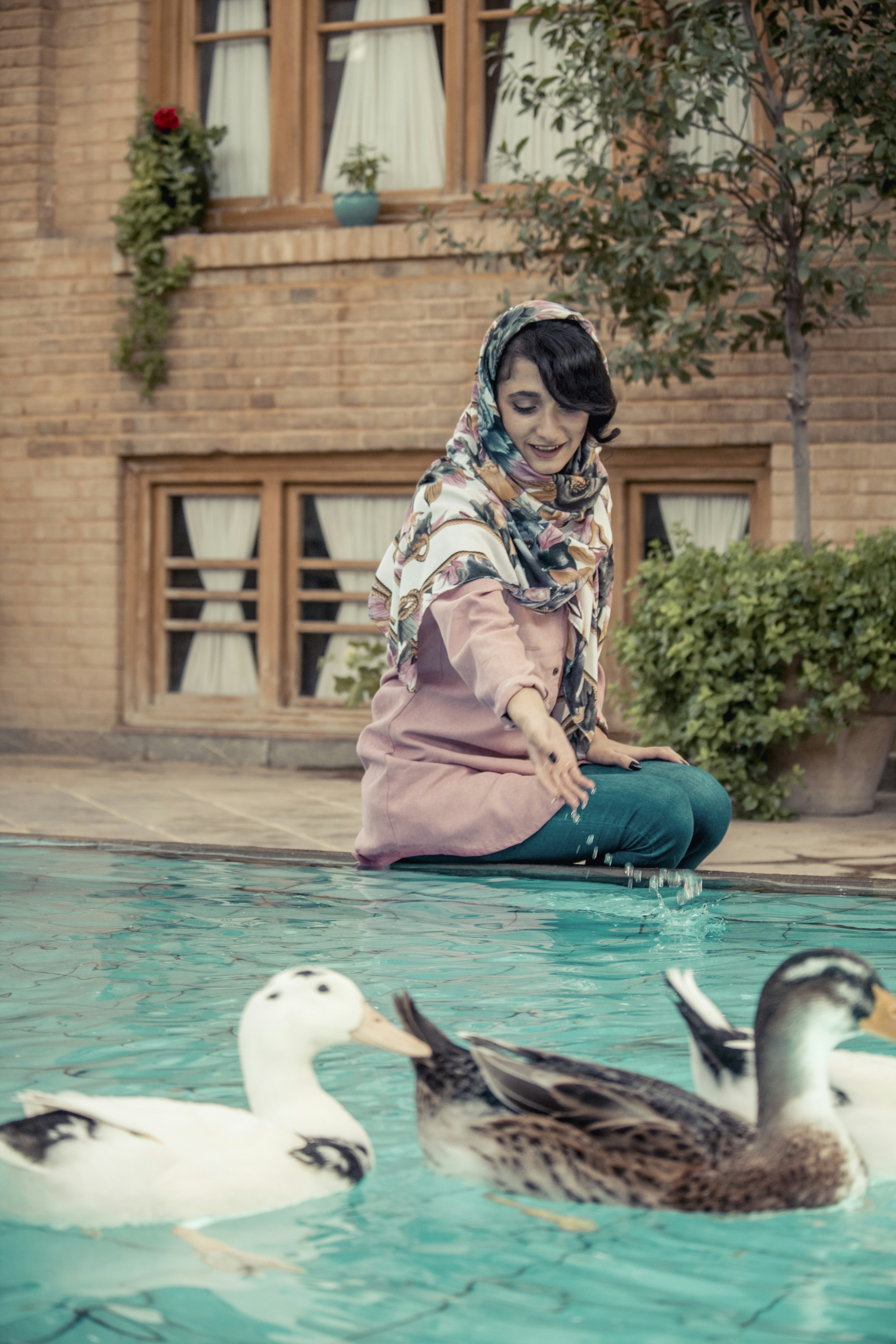 Hijab and Hues by the Fountain