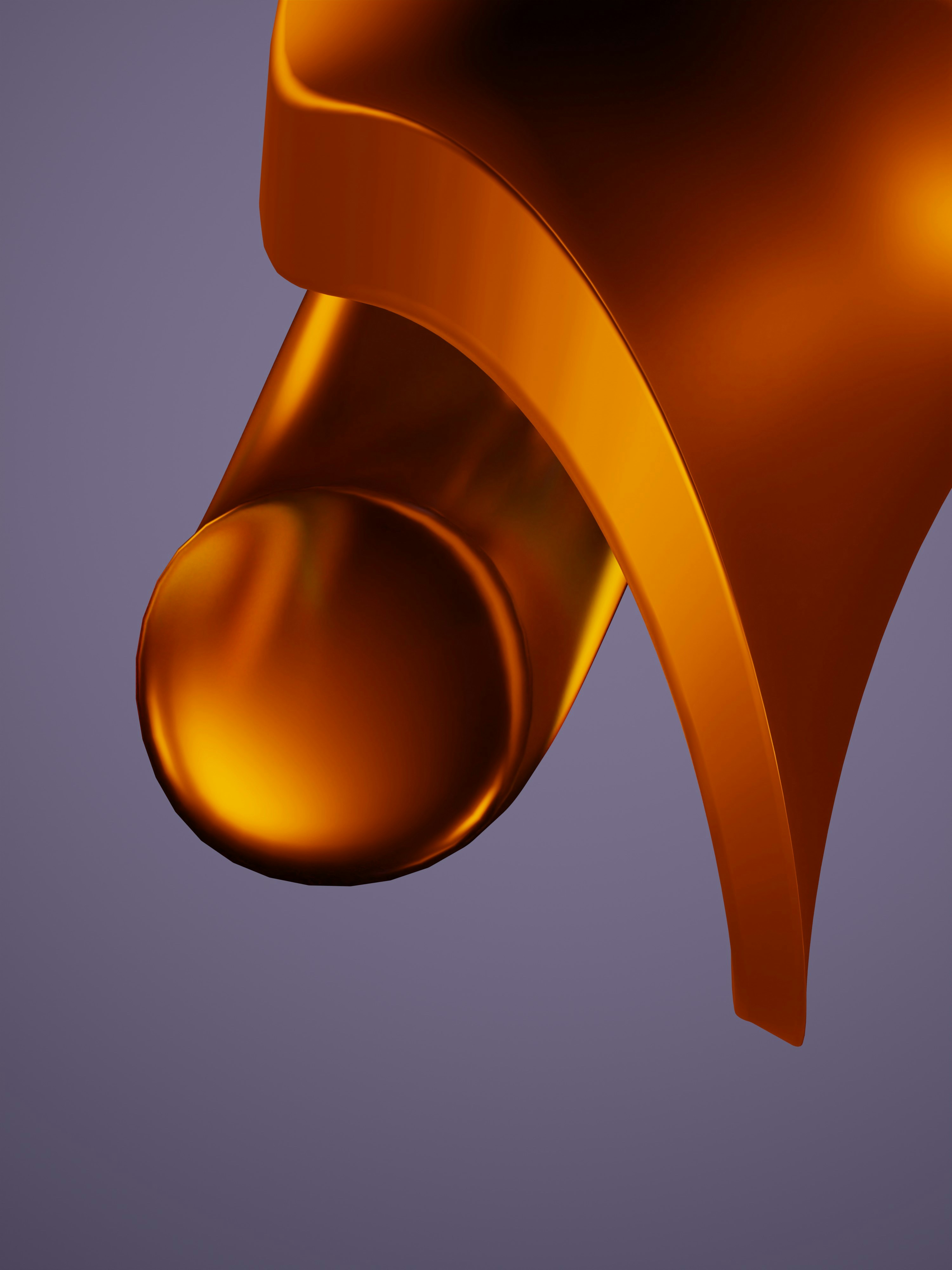 A shiny metal object with a purple background photo – Free Space Image ...