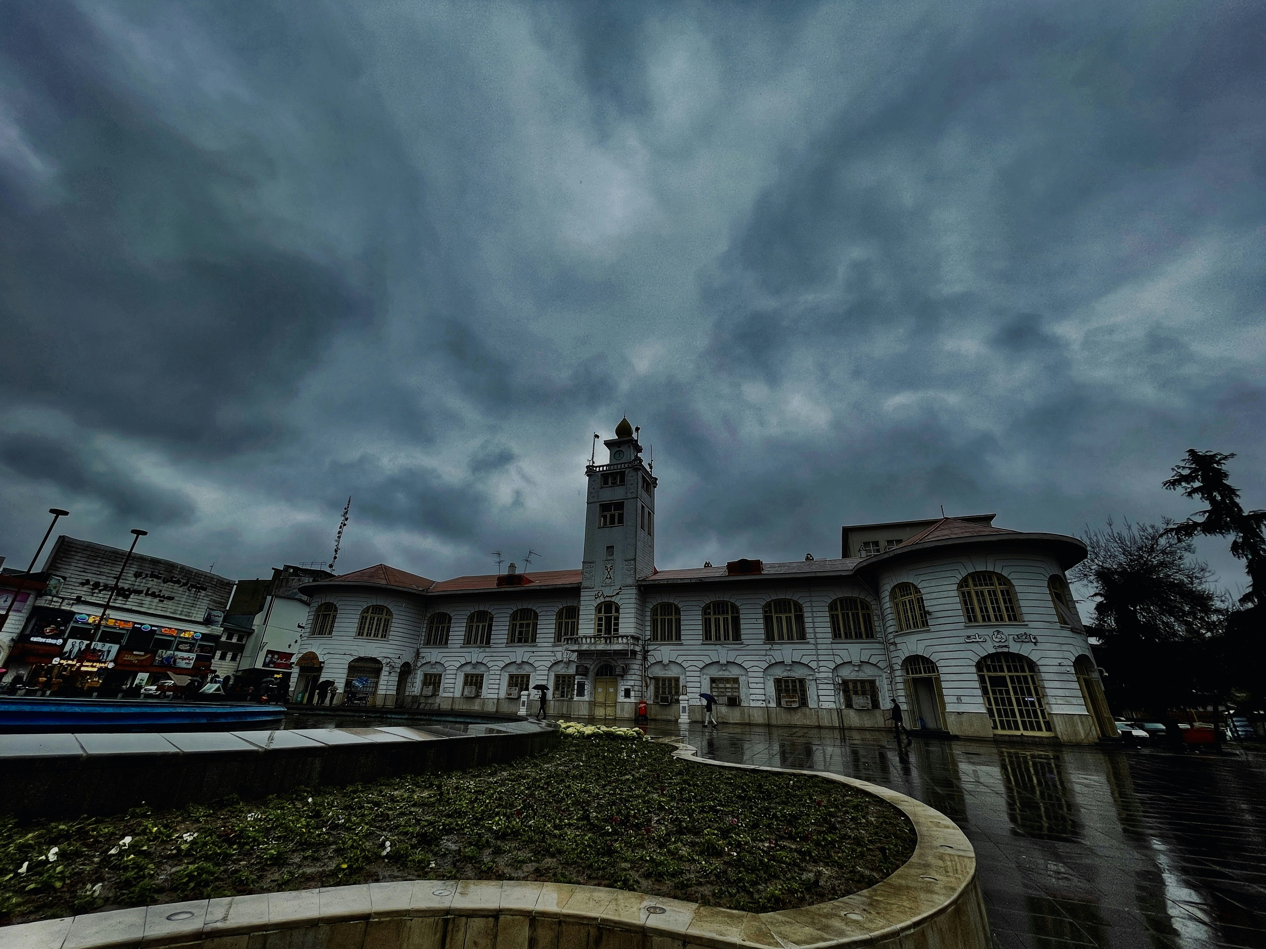 Stormy Skies Over Historic Clock Tower