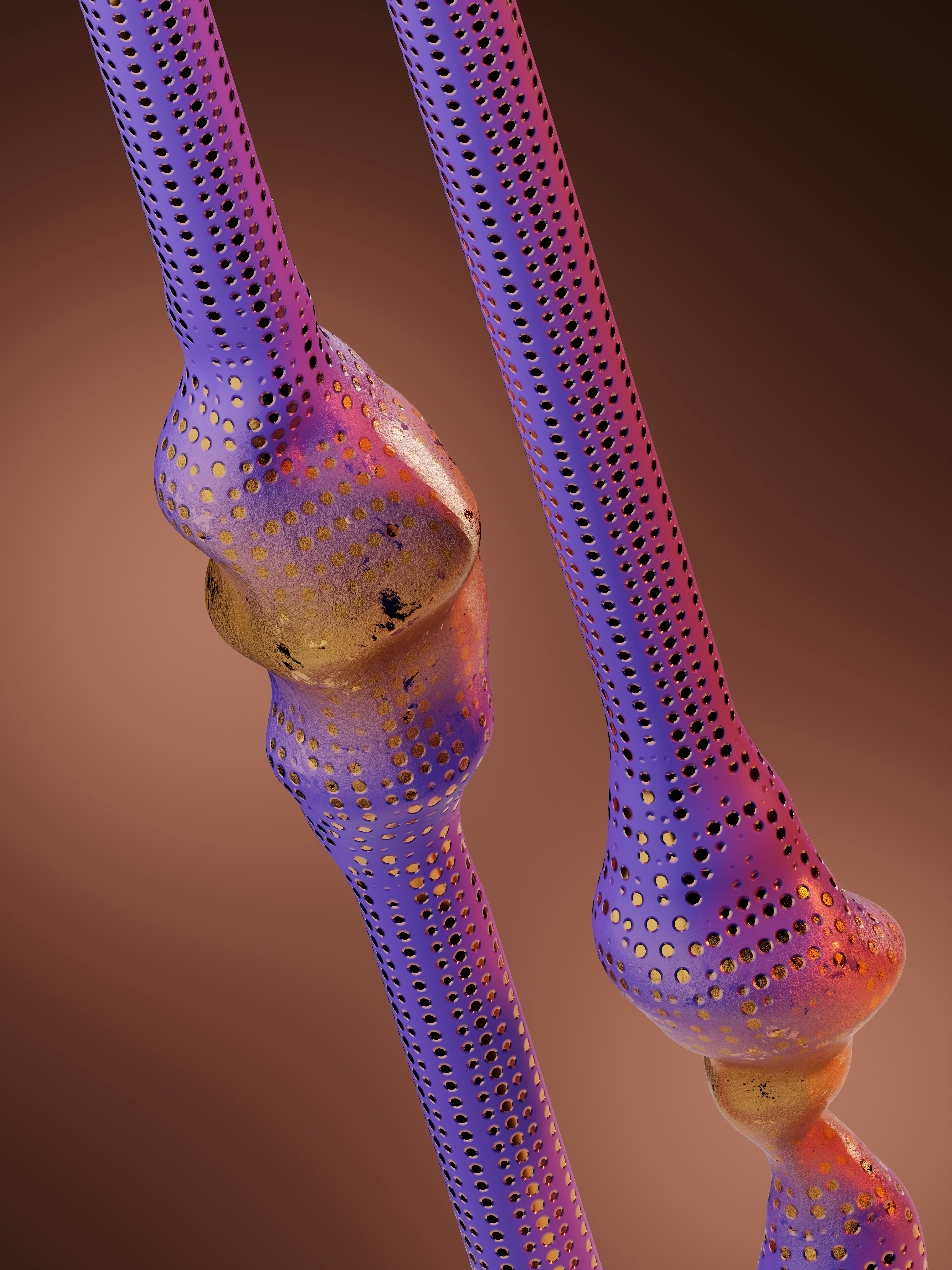 A close up of a purple object with holes in it photo – Free White Image ...