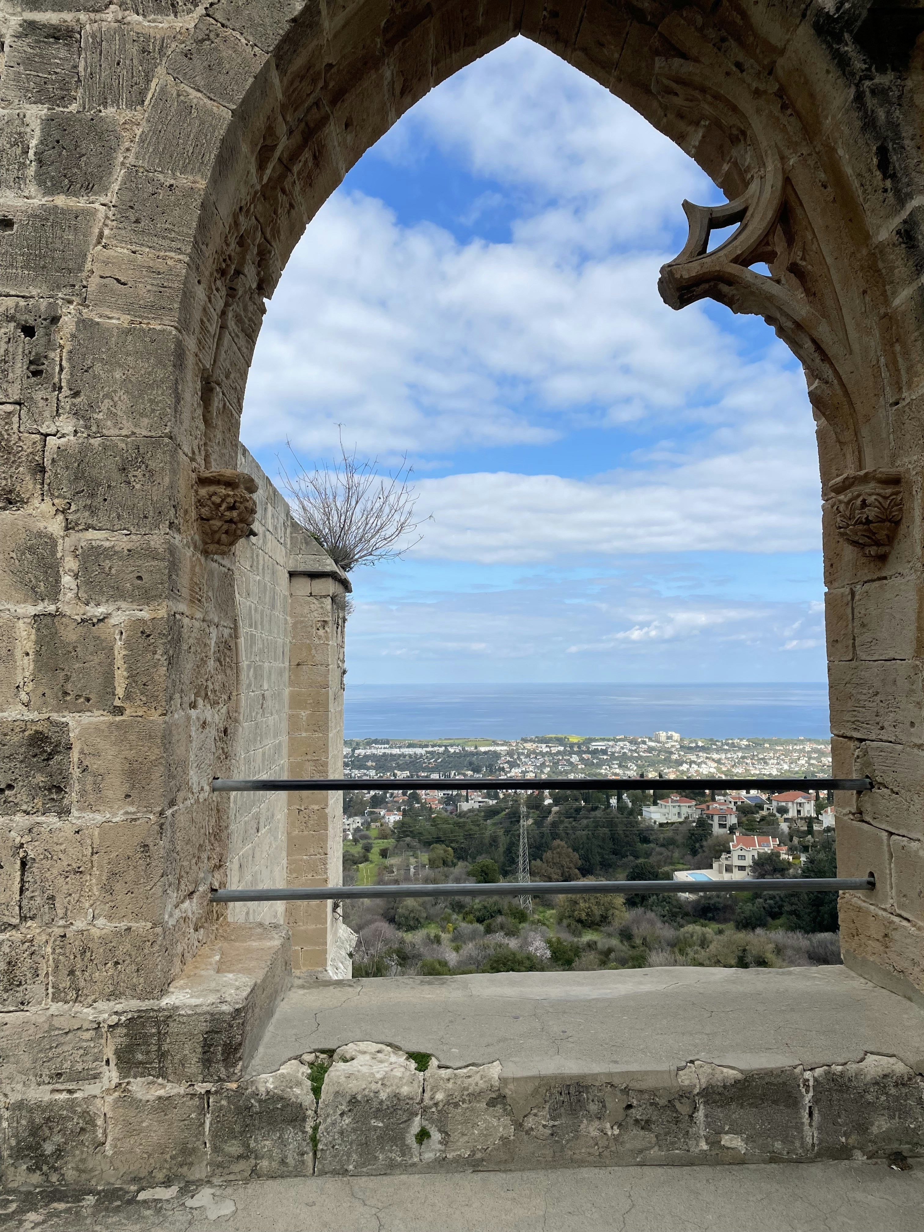 Aegean Archway Framing the Coastal Horizon