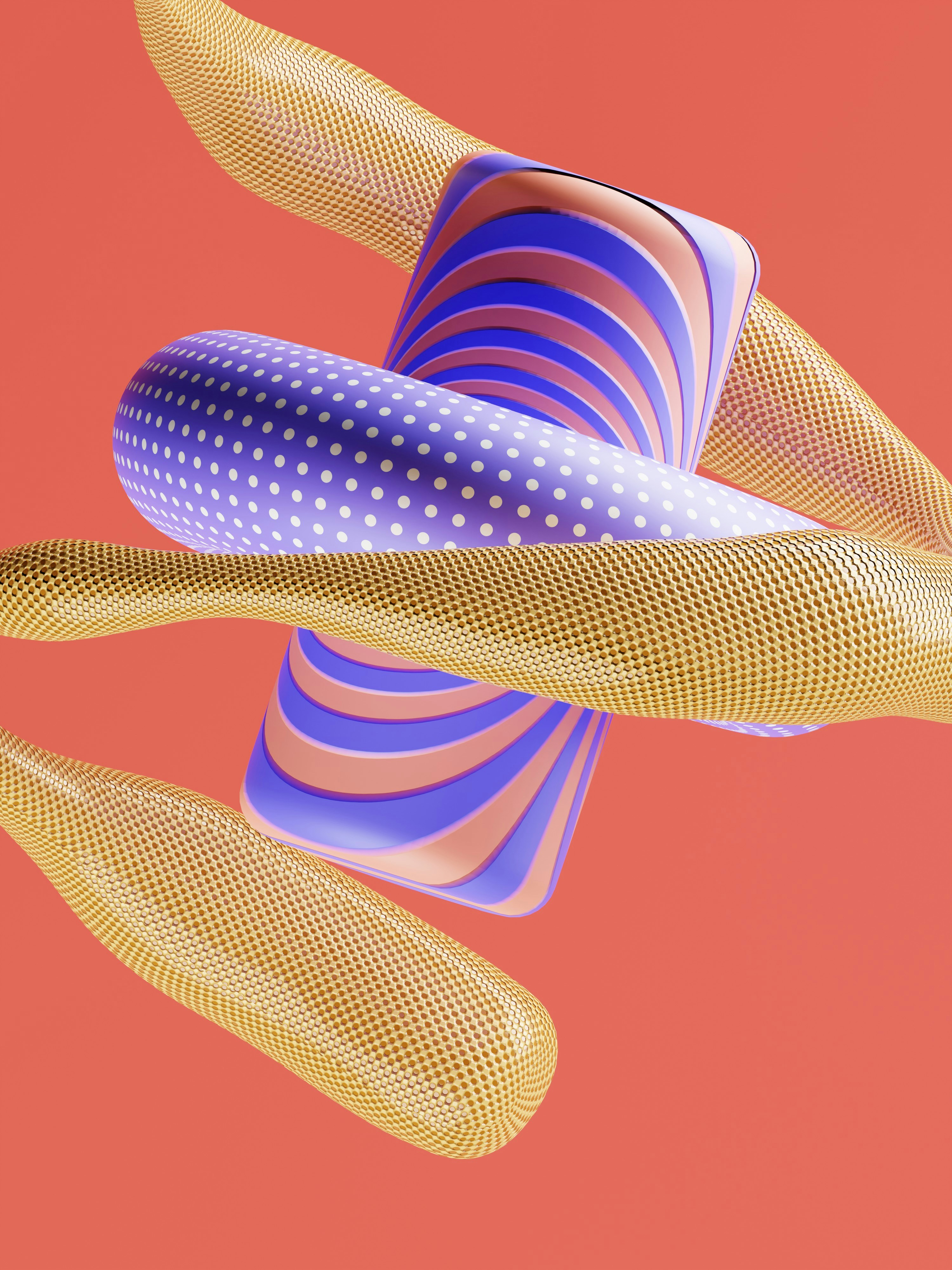 A blue and yellow object floating in the air photo – Free Render Image ...