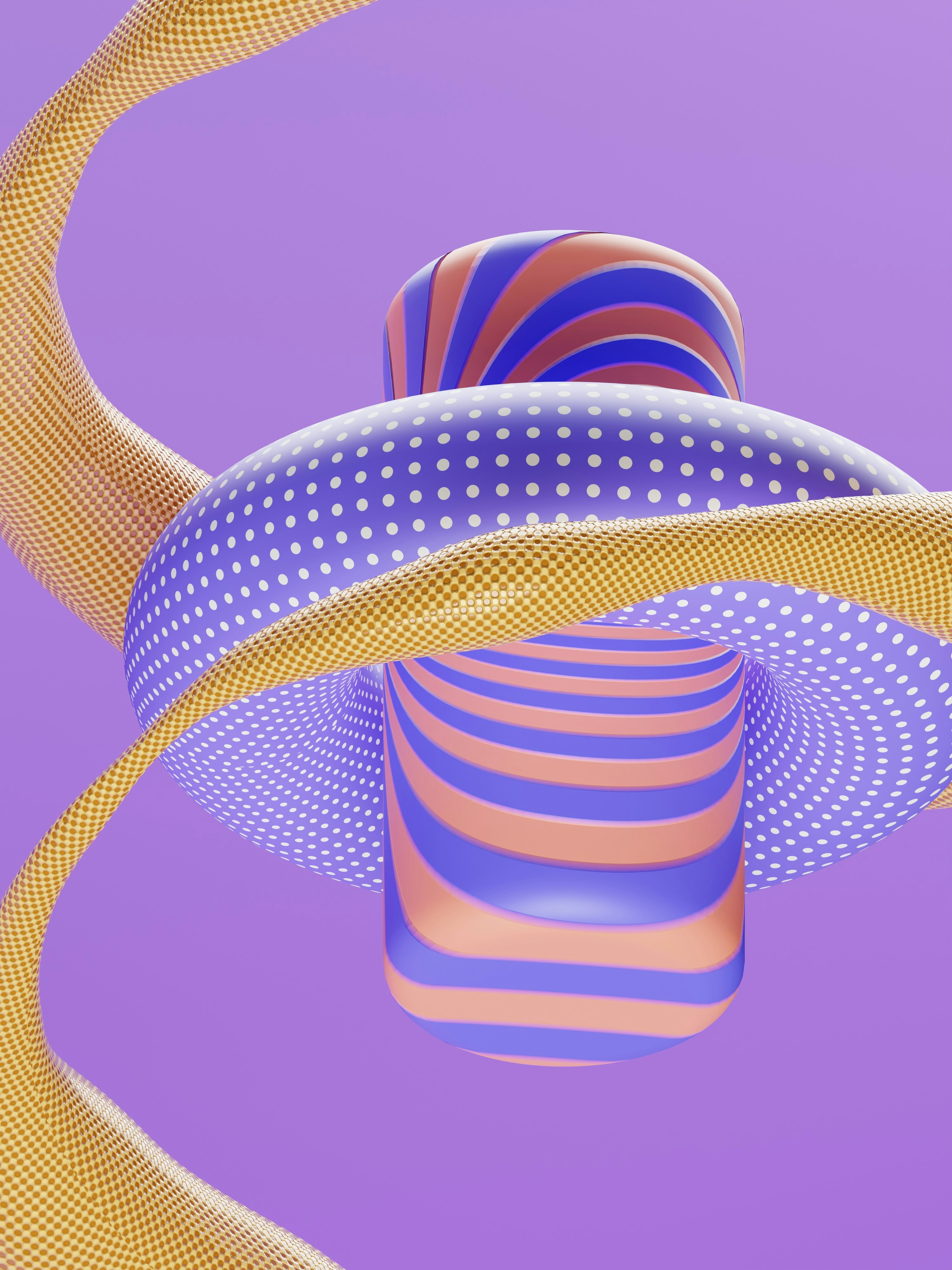 A purple and yellow object with dots on it photo – Free Digital image Image on Unsplash