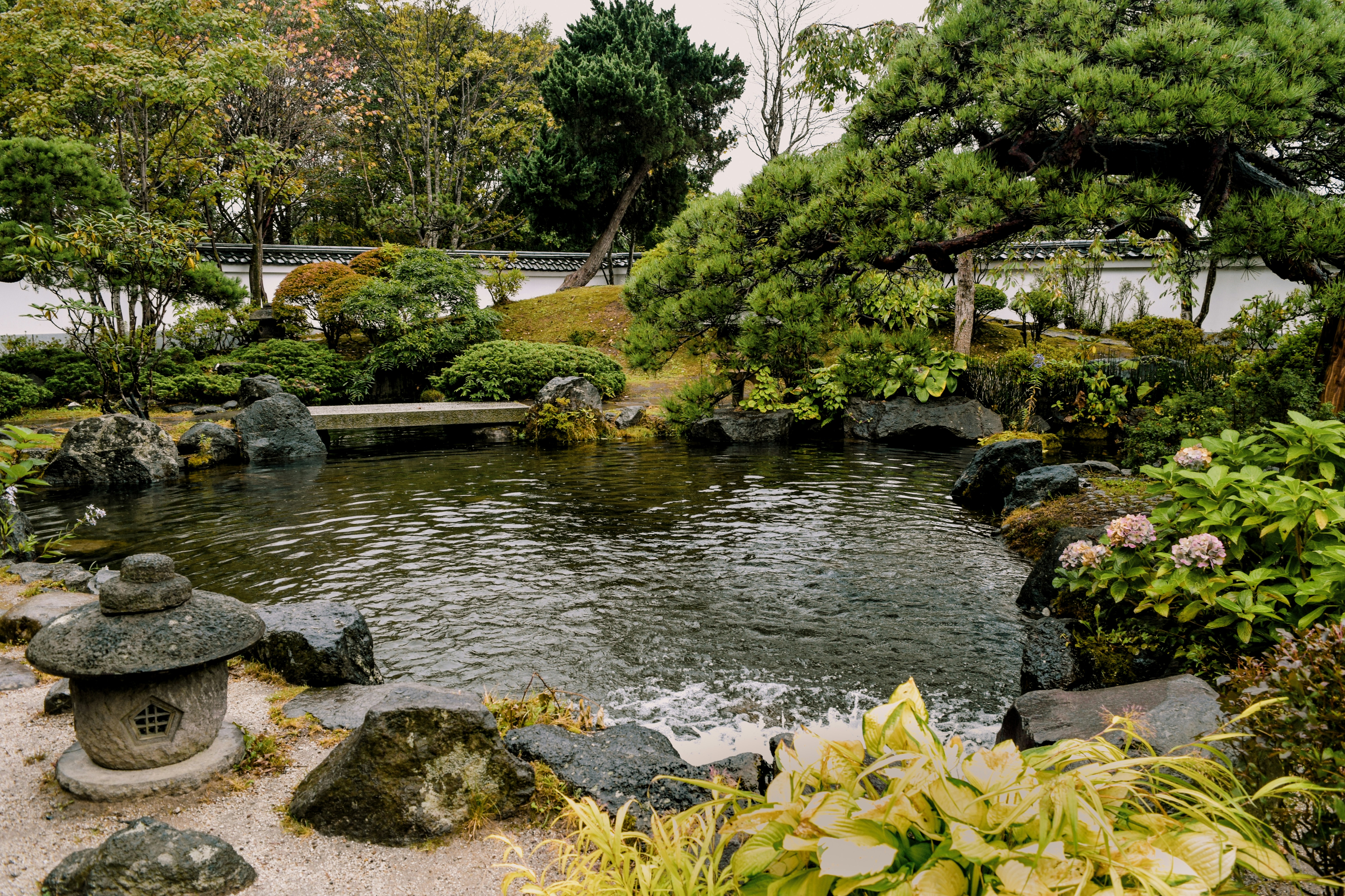 A small pond surrounded by rocks and trees photo – Free Hokkaido Image ...