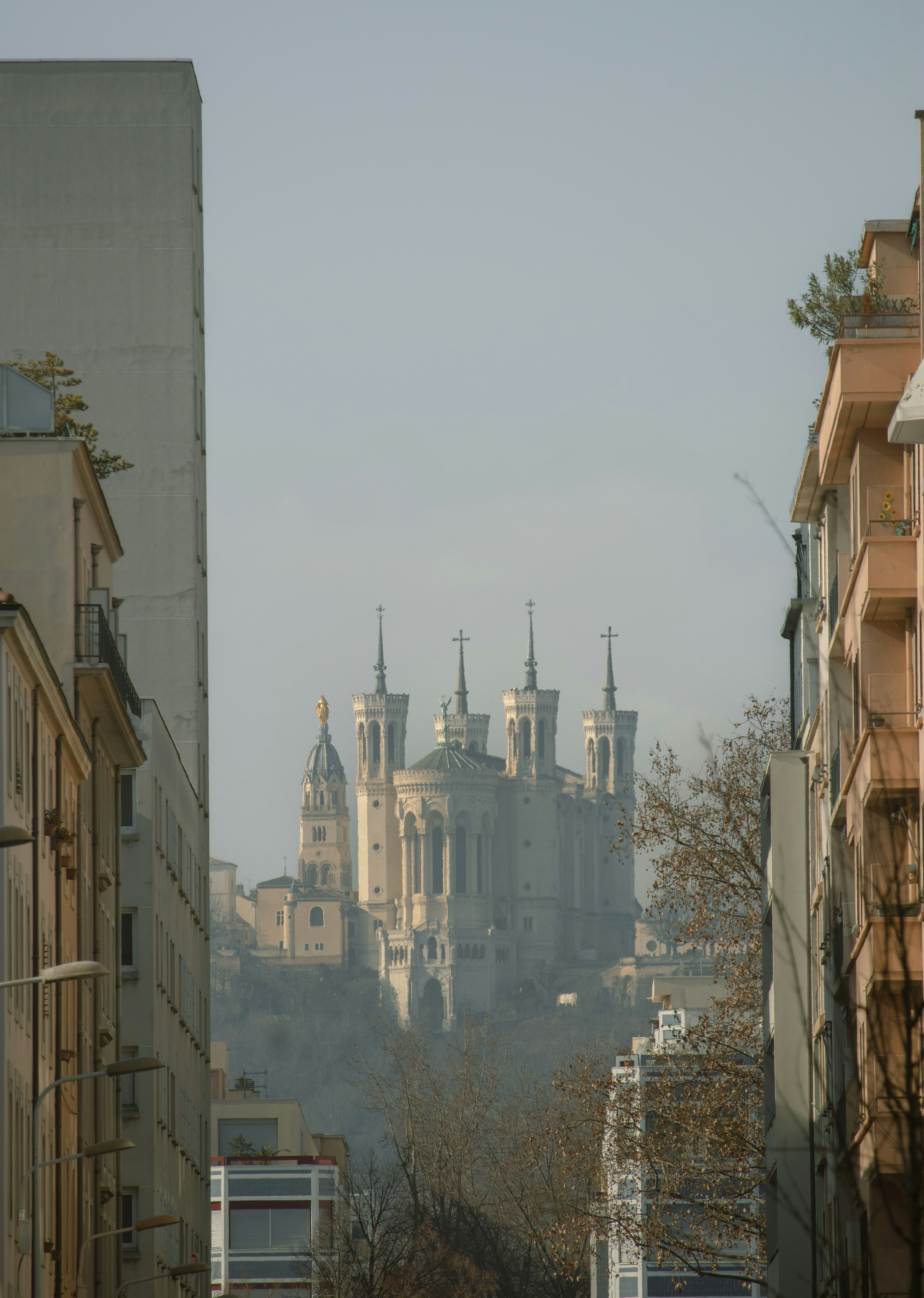  Cathedral Vista: A Street Leading to Notre-Dame’s Silhouette