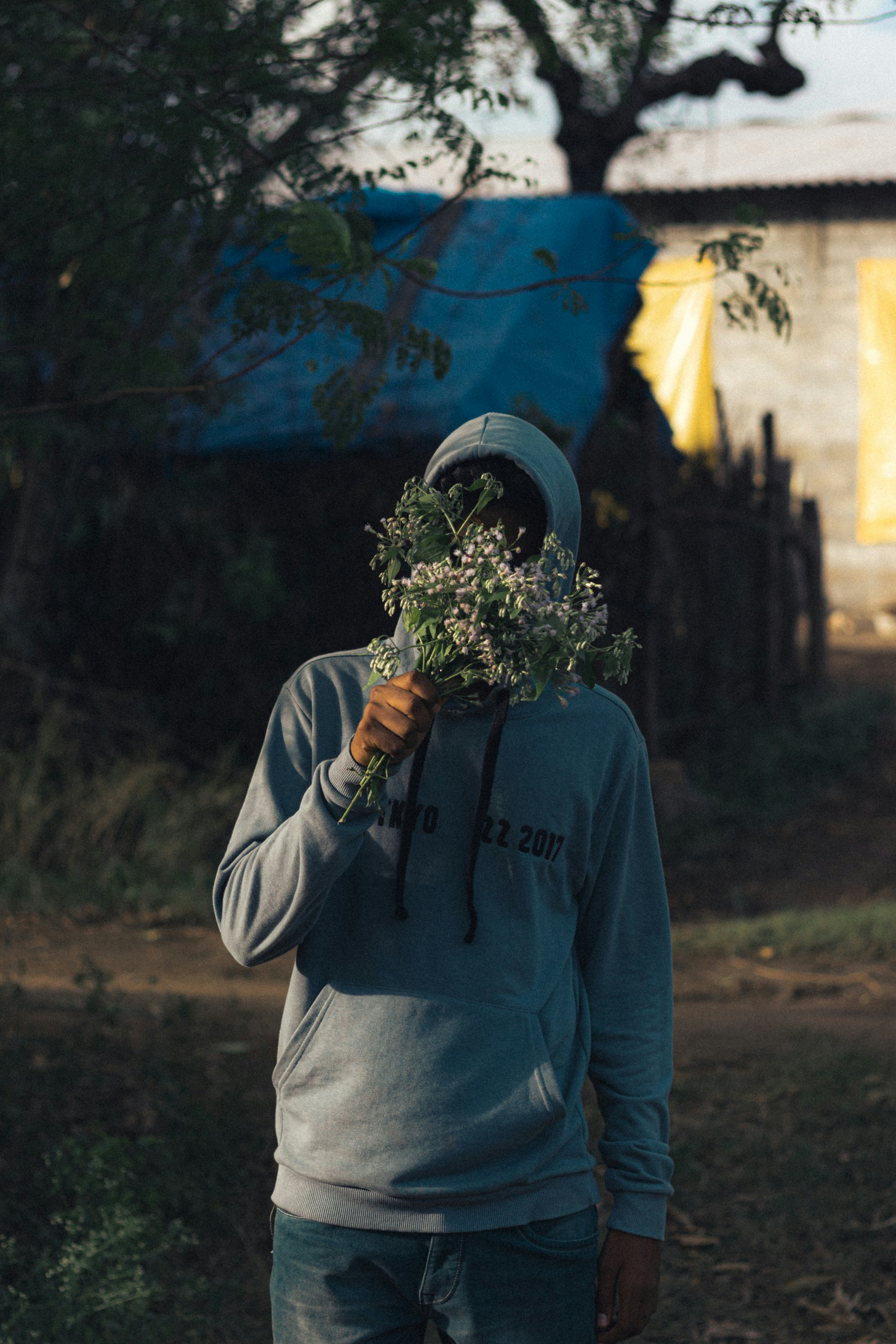 Veil of Wildflowers: A Hidden Portrait in the Shade