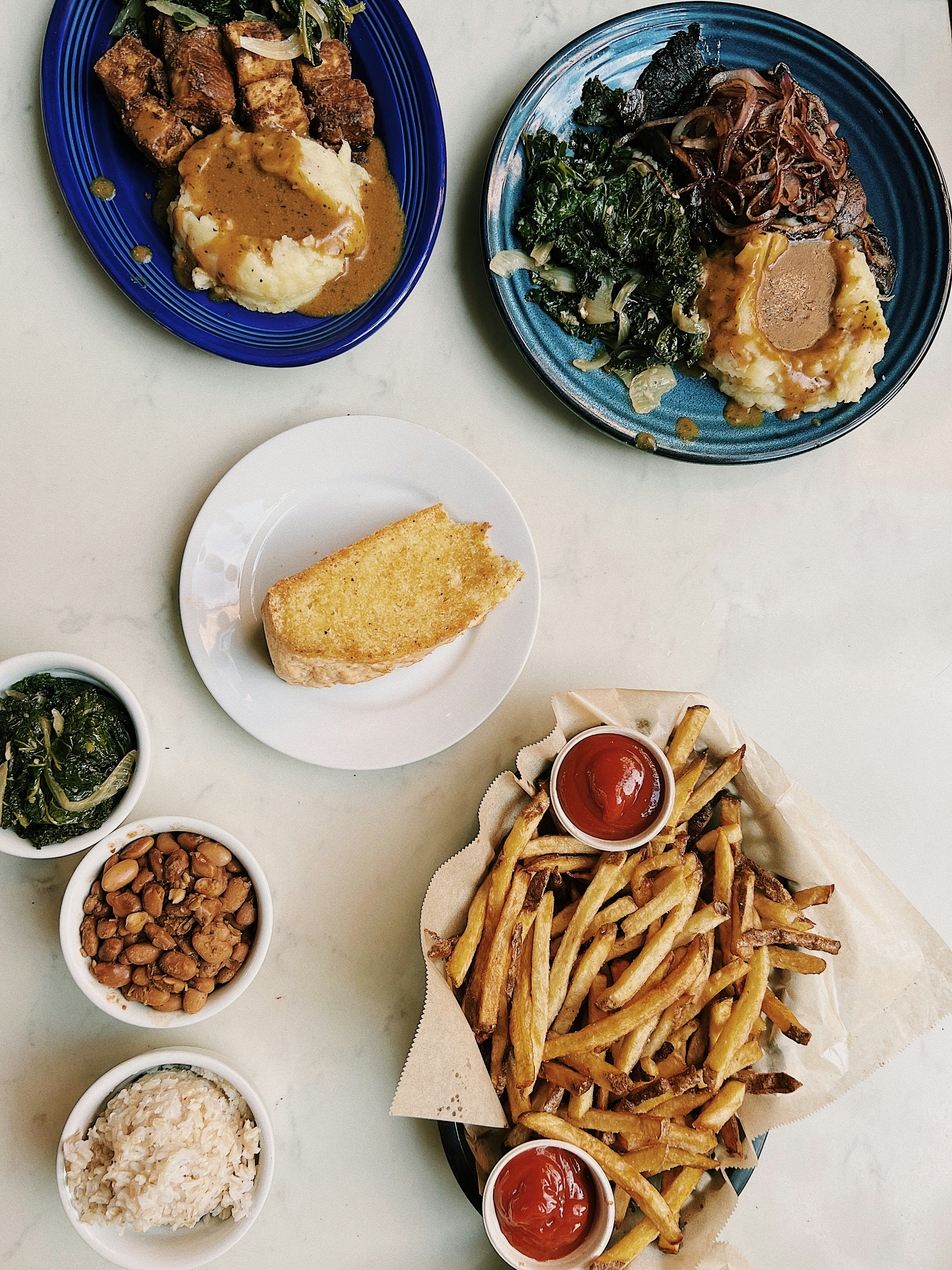 Overhead Feast: Twin Plates and a Generous River of Fries