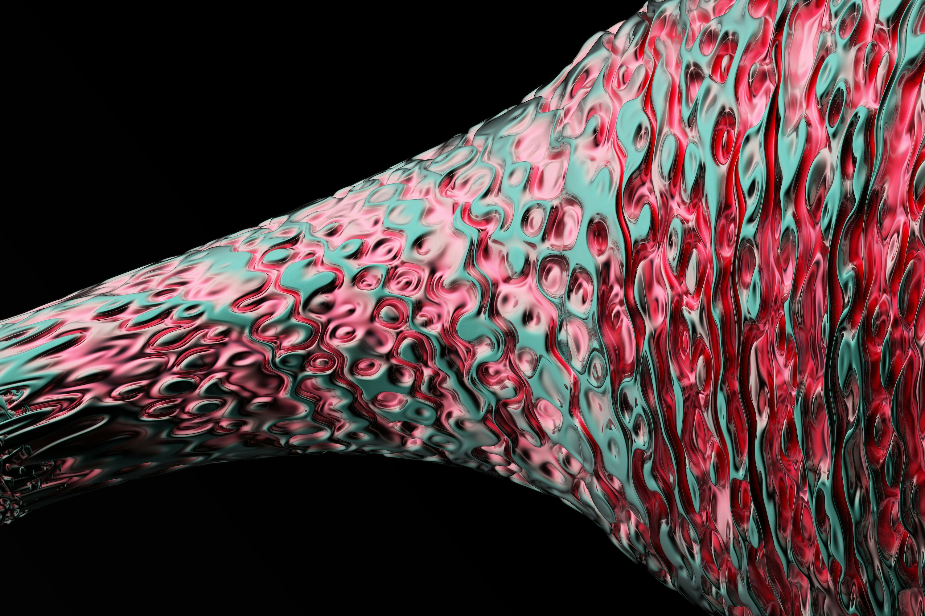 A close up of a red and green object on a black background photo – Free ...