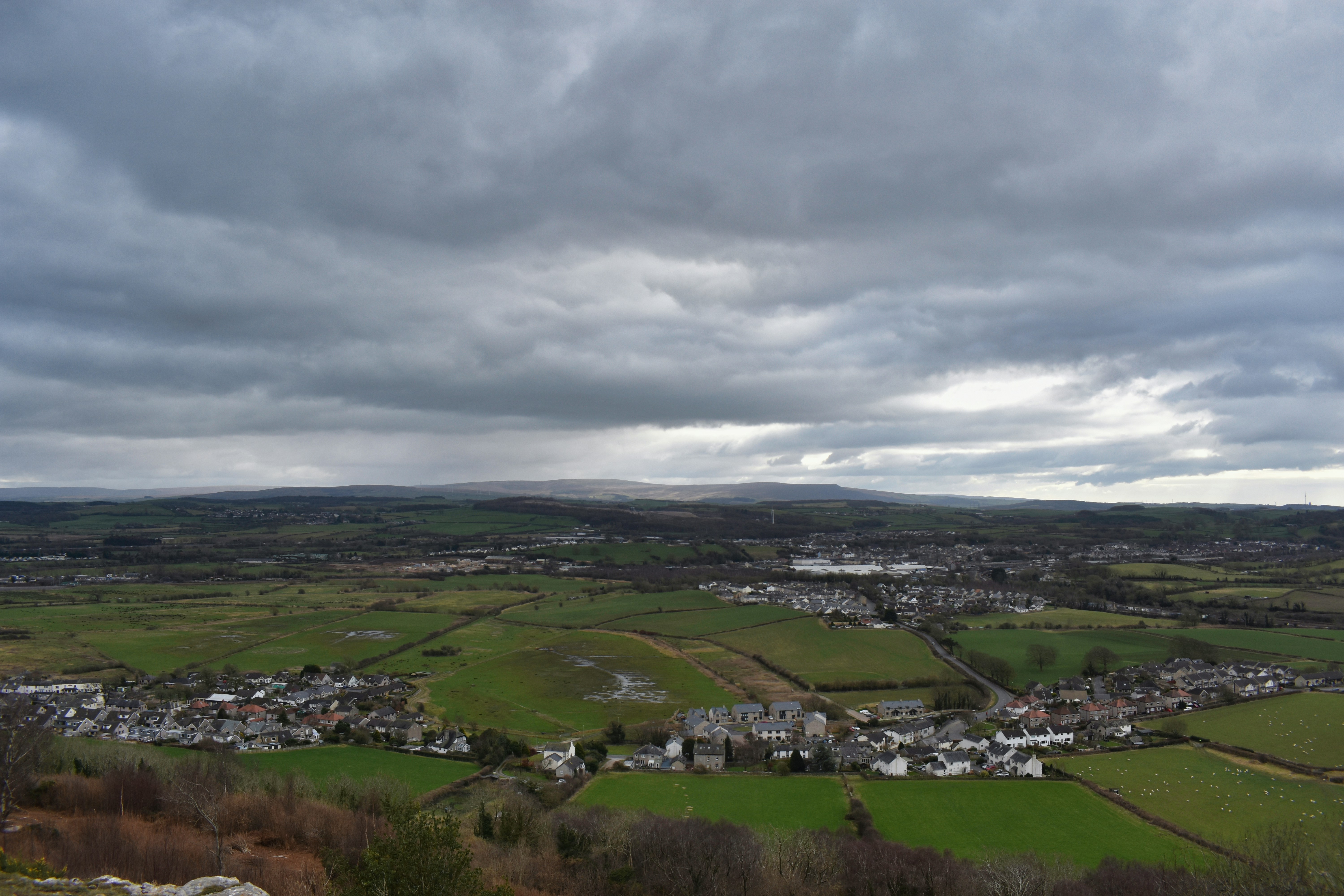 A view of a town from a hill photo – Free Warton crag local nature ...