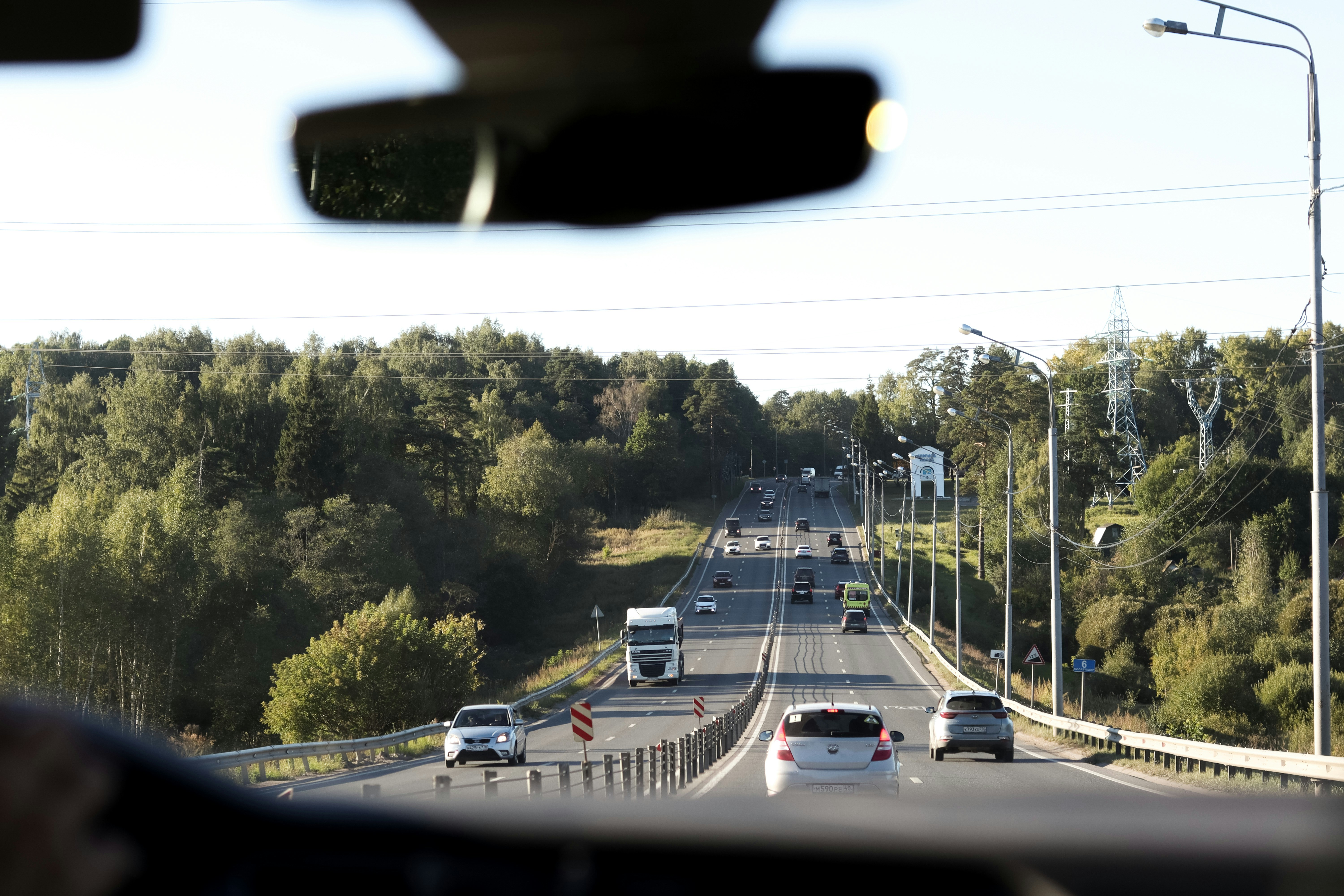 A view from inside a vehicle of a highway photo – Free Москва Image on ...