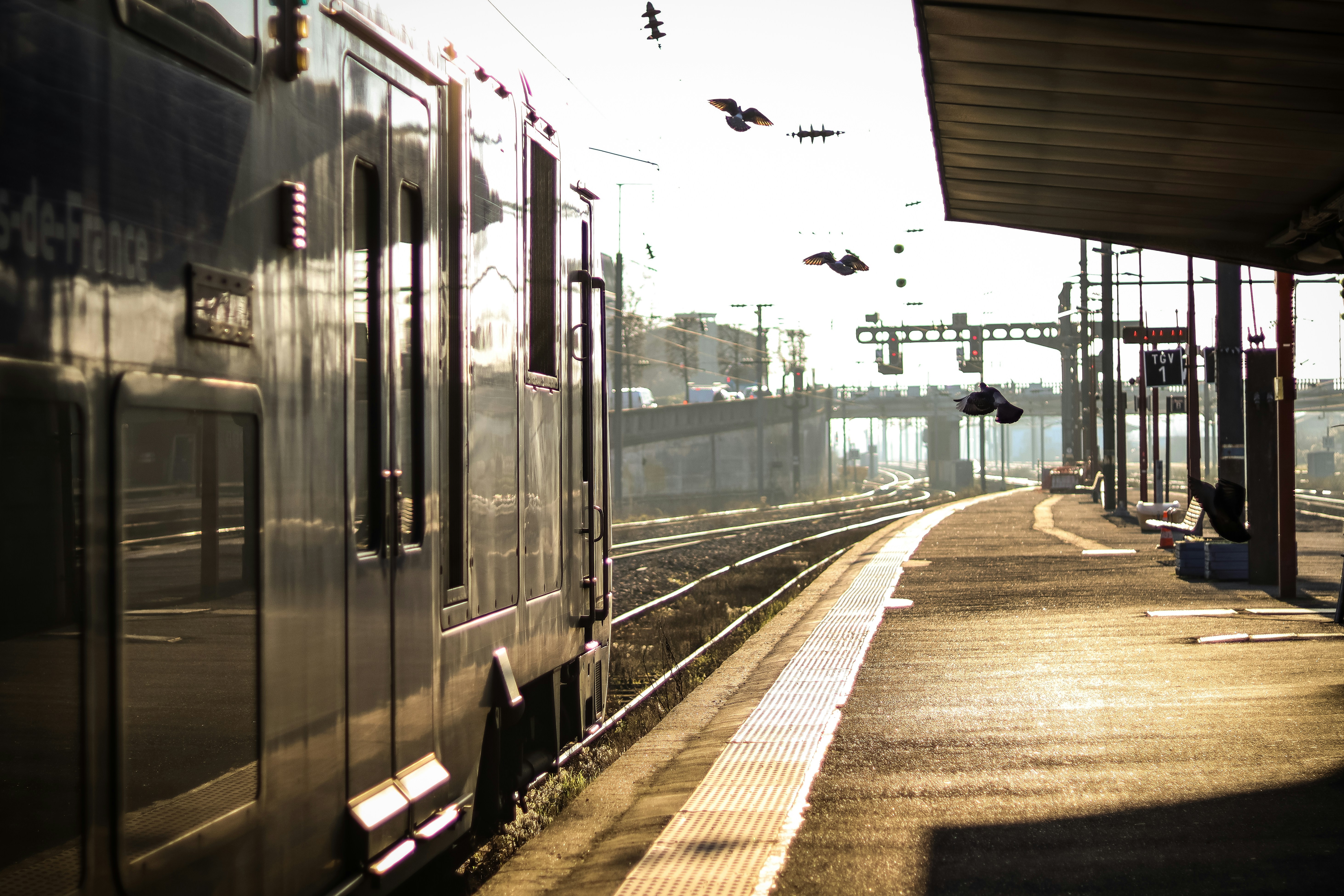 Un train sur les rails d’une gare photo – Photo Chemin de fer Gratuite ...