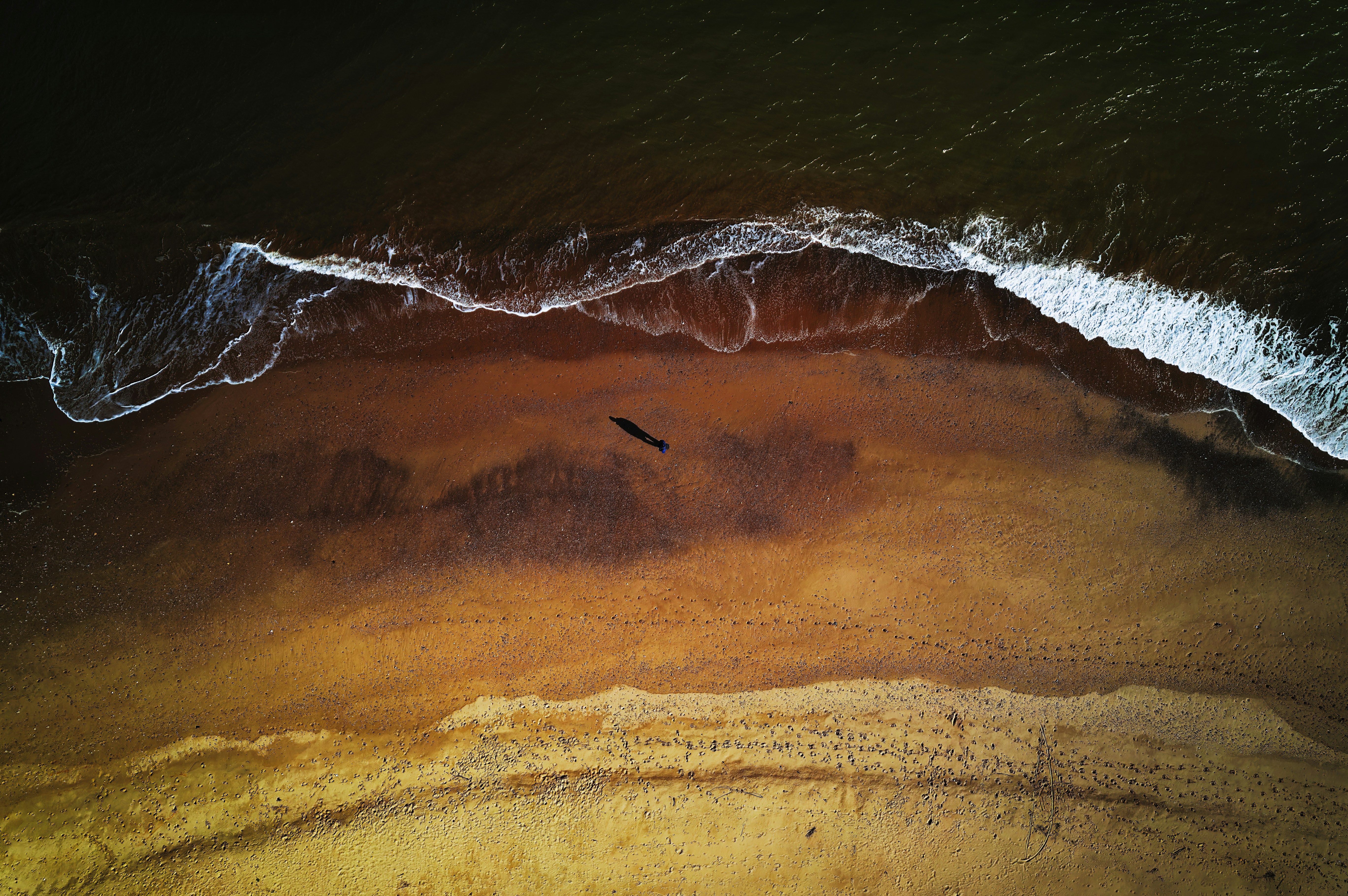 Sea of Solitude. Gathering thoughts and footsteps, Dawlish Warren Spit, Devon, UK