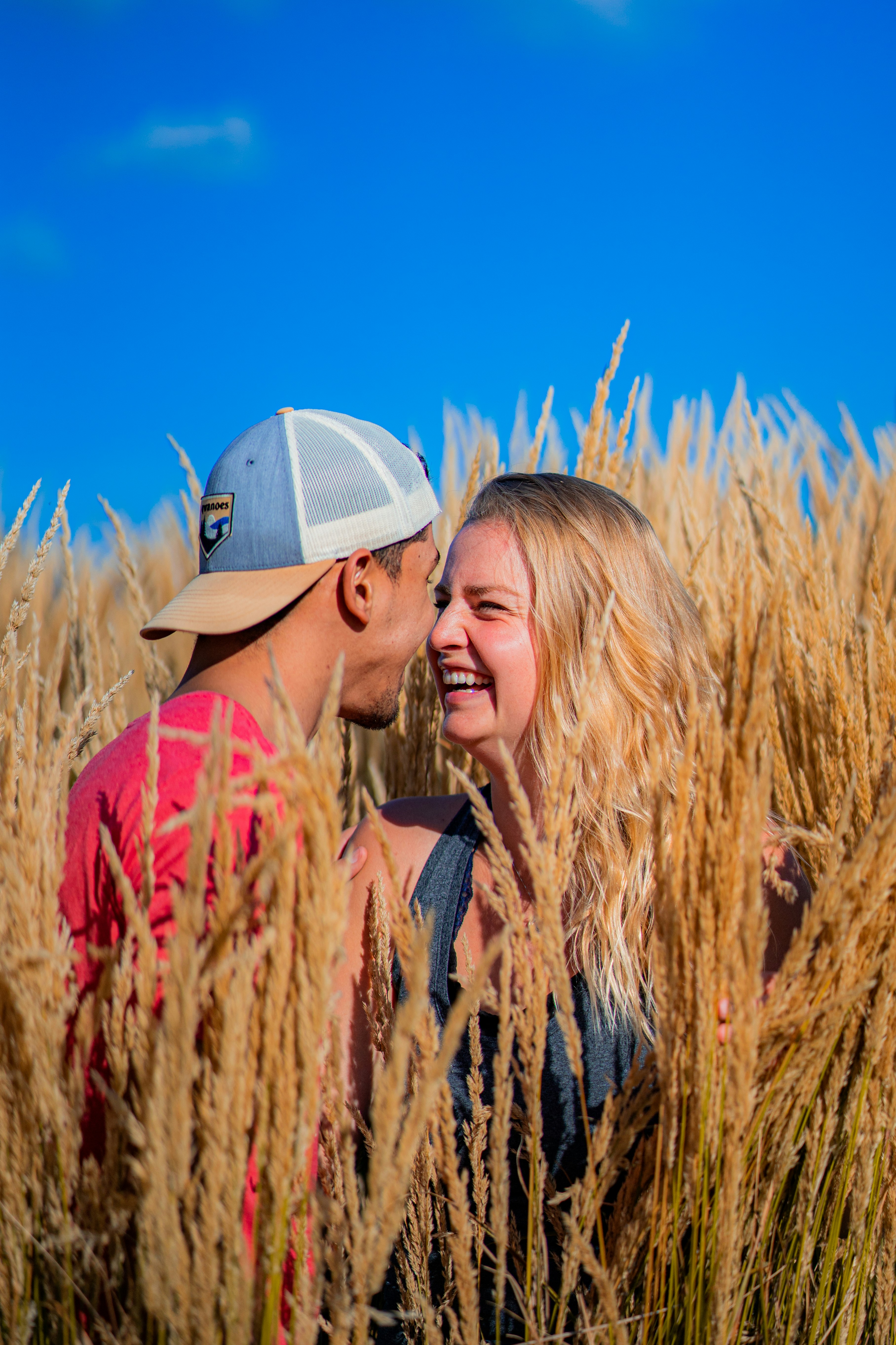 Sunlit Kiss in a Sea of Tall Grass