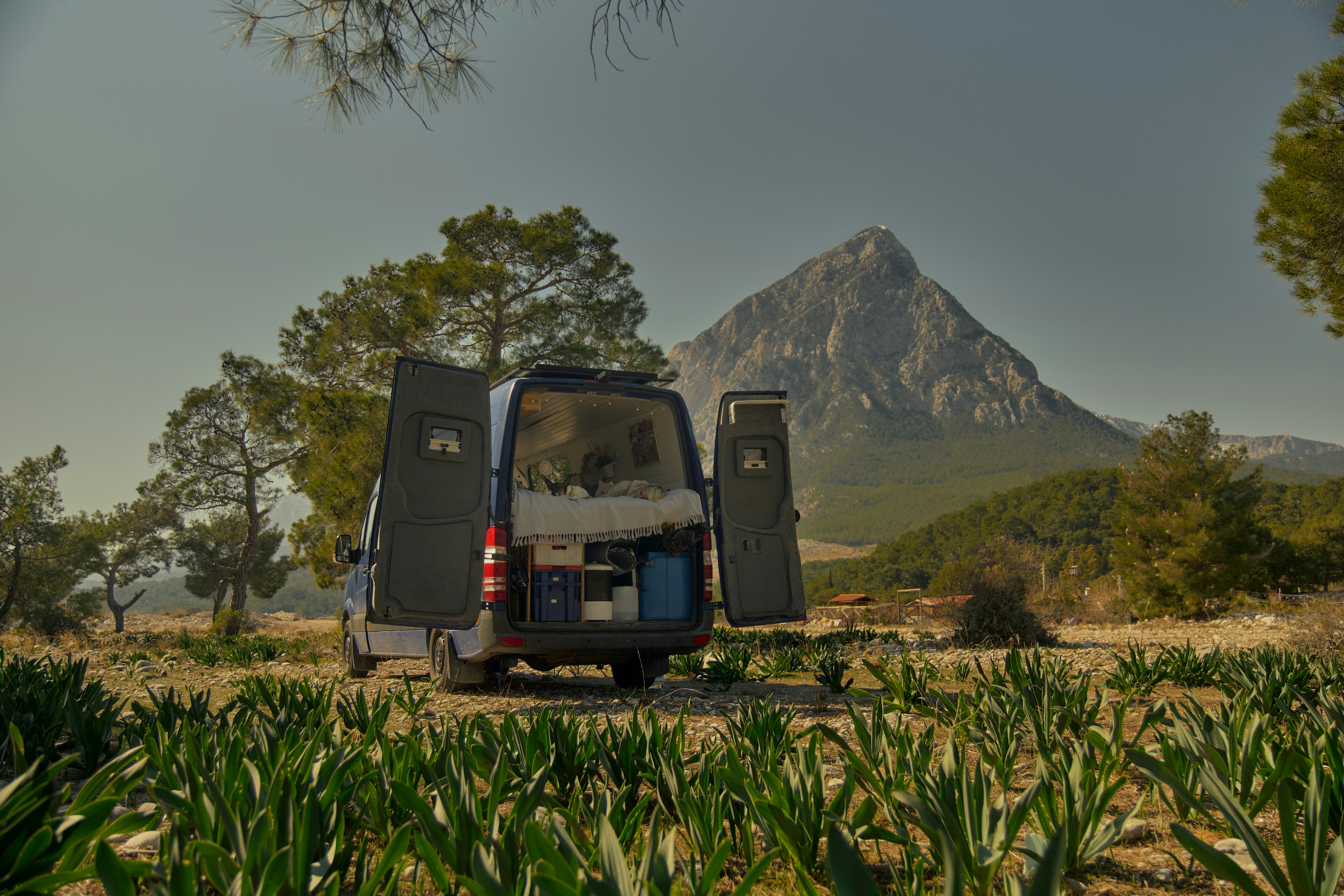 Van Life at the Foot of a Lone Peak